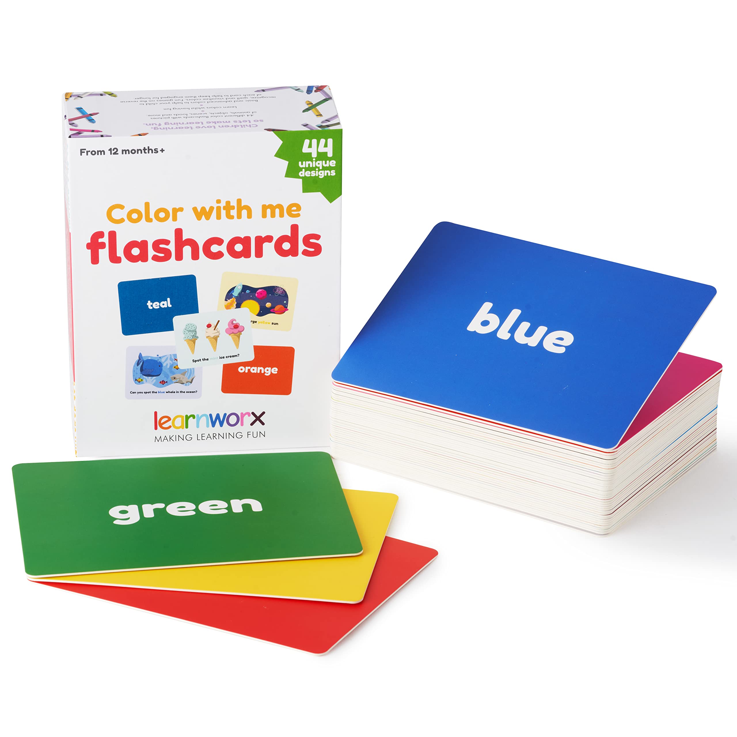 learnworx color Flashcards for Toddlers - 44 color cards to Help Learn ...