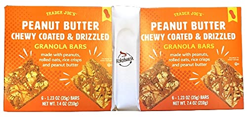 Trader Joes Peanut Butter chewy coated & Drizzled granola Bars w ...