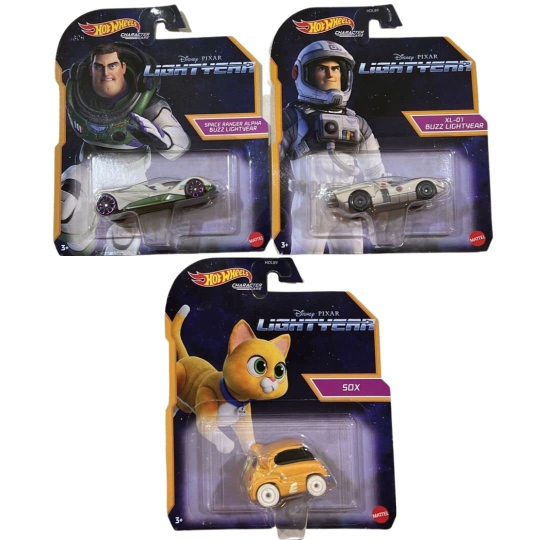 Hot Wheels Disney Pixar Lightyear character cars Set of 3 Diecast ...