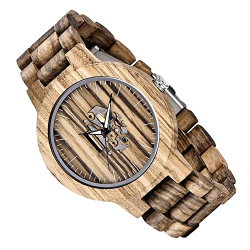 Tiong Inverted geometric Wood Watch creative Quartz Watch for Men ...