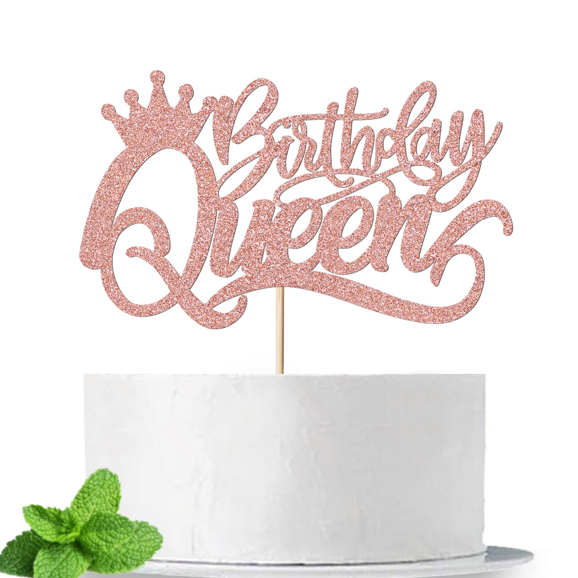 Trelsan Birthday Queen cake Topper - Princess crown Happy Birthday ...