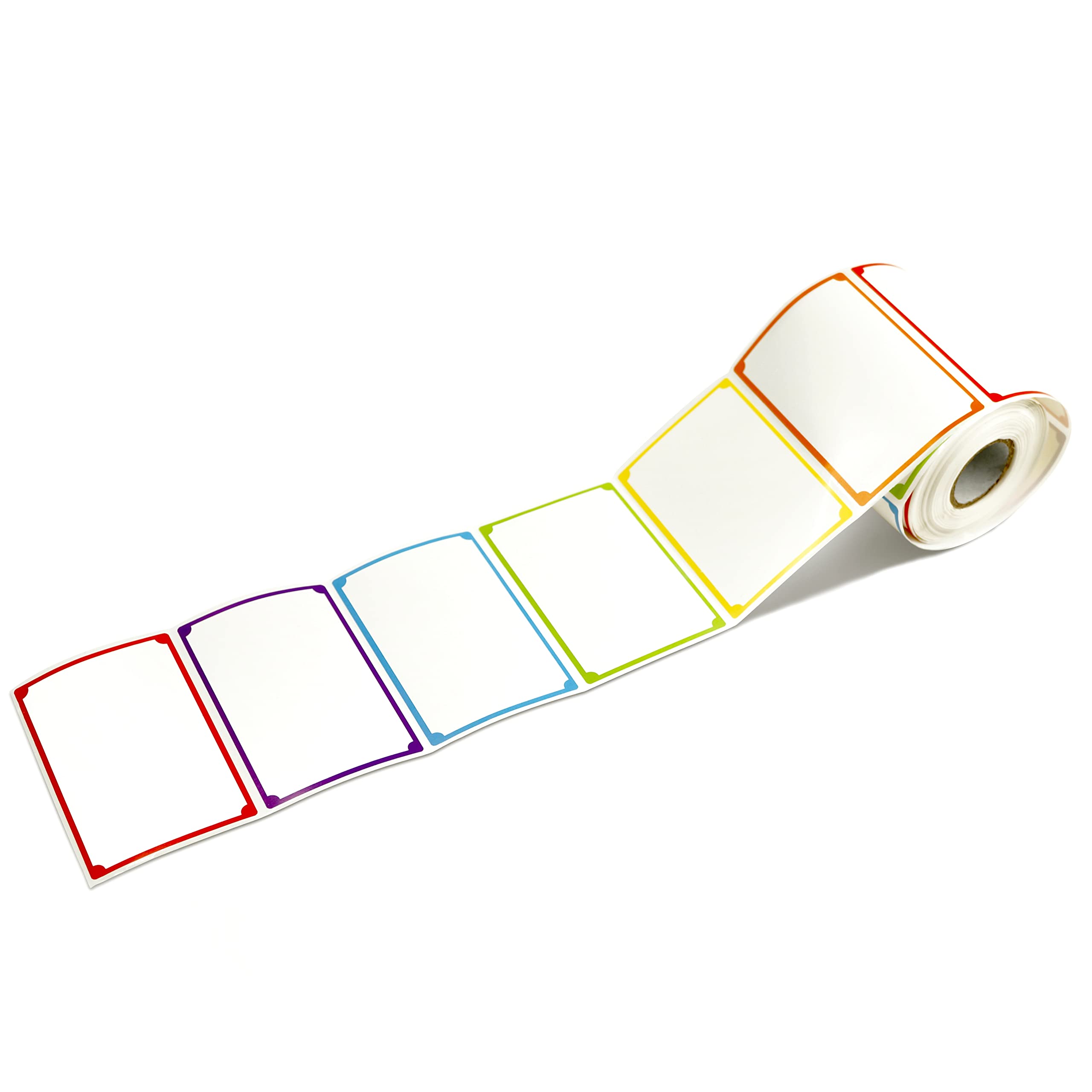 Hebayy 300Pcs 6 Colors Plain Name Tag Labels With Perforated Line For ...