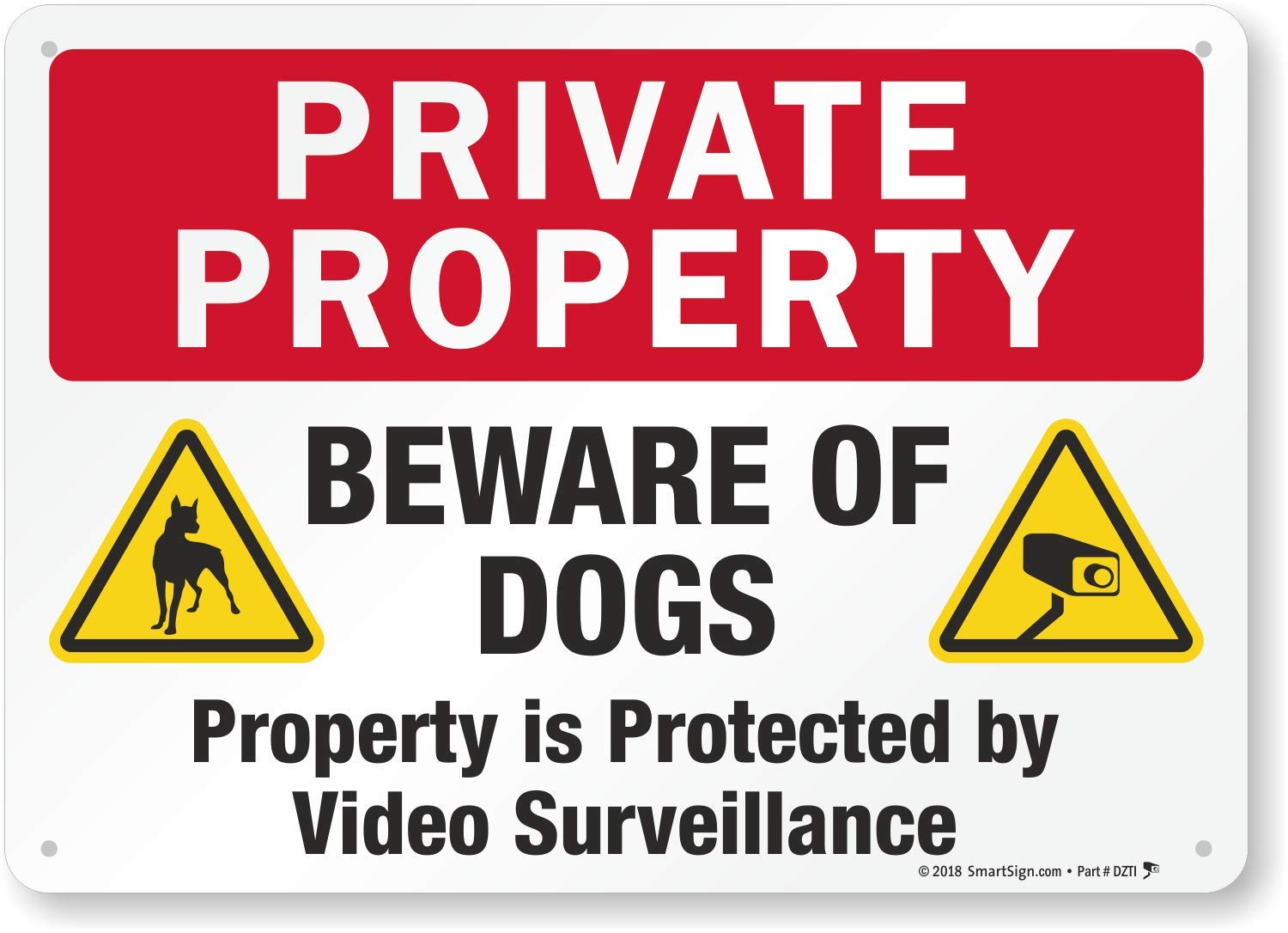 Smartsign 10 X 14 Inch Aprivate Property - Beware Of Dogs, Property ...