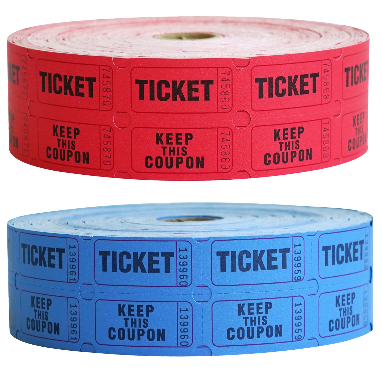 Yuanhe Carnival Double Raffle Tickets Roll,(2 Rolls Of 2000 Double ...
