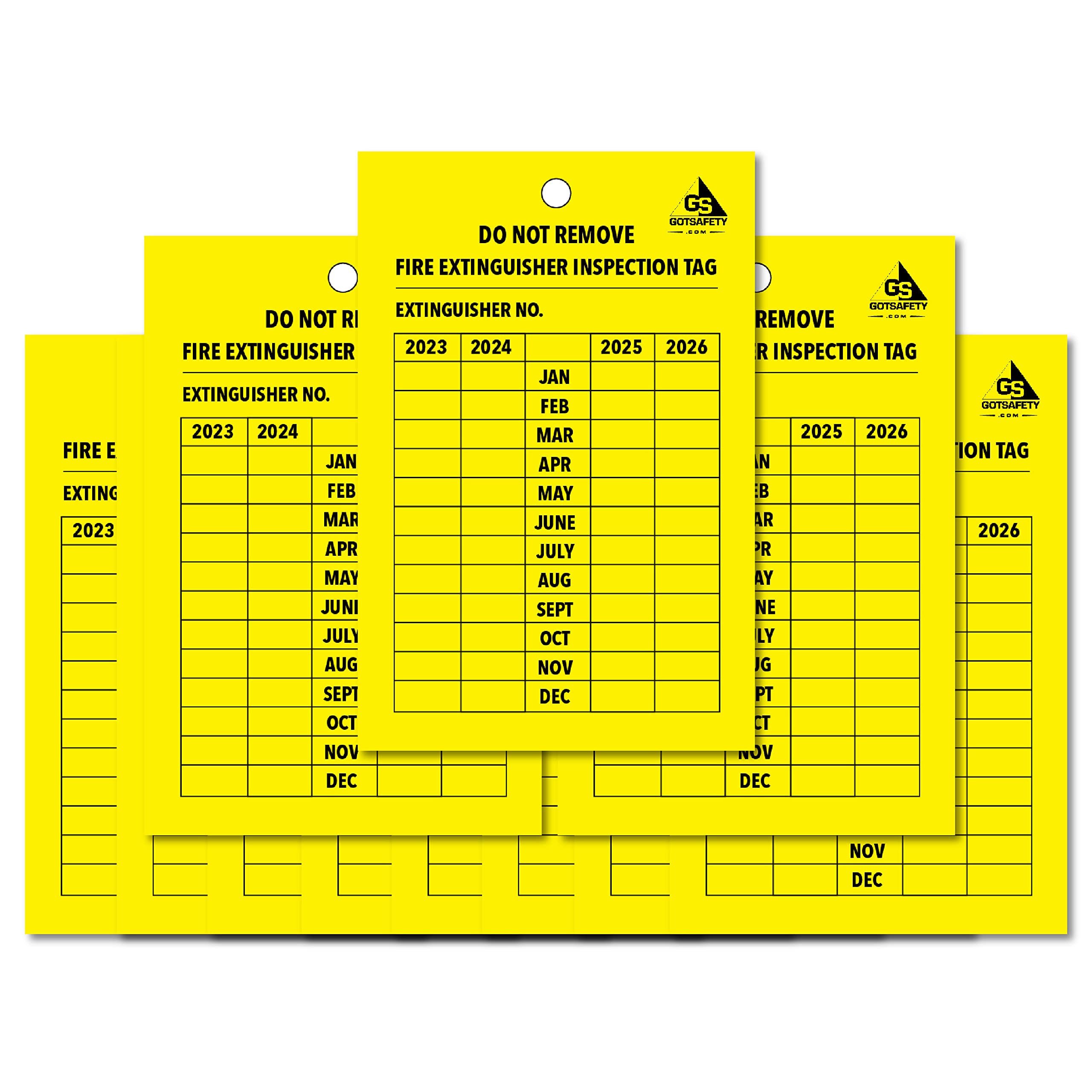 GOTSAFETY 4 Year Fire Extinguisher Inspection Tags - 25 Pack] 2023-2026 ...