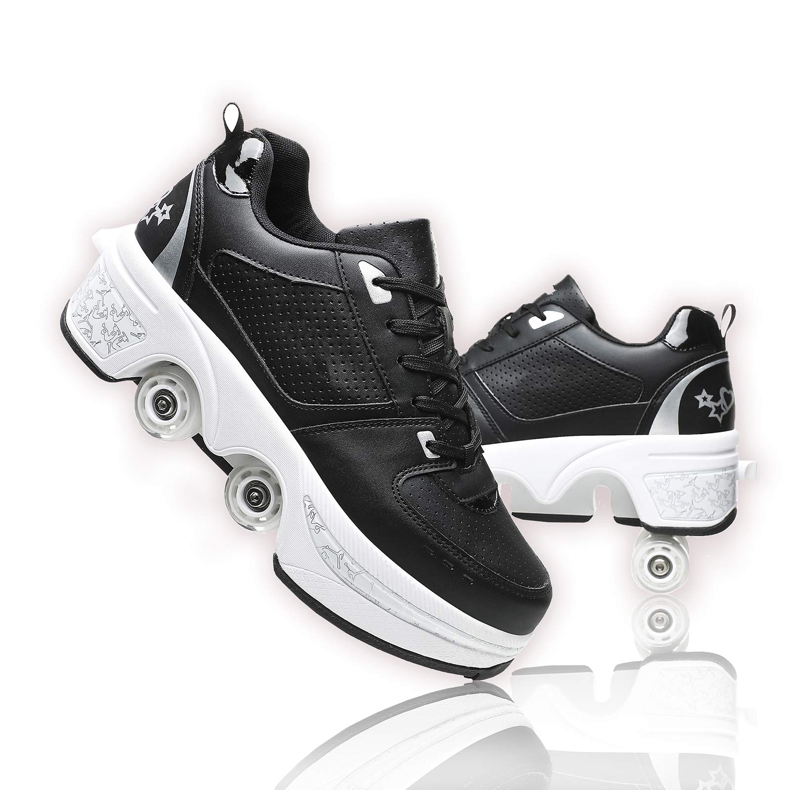 wedsf Double-Row Deform Wheel Automatic Walking Shoes Invisible ...