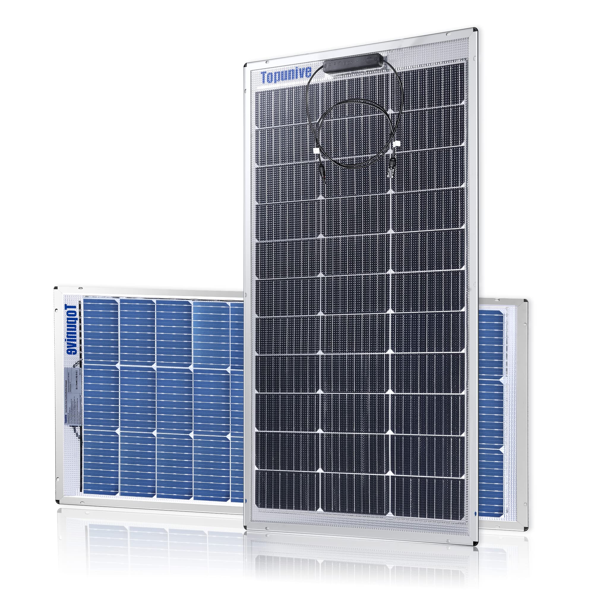 TOPUNIVE Bifacial 100W 12V Solar Panel 9BB Monocrystalline cell 12 Volt ...