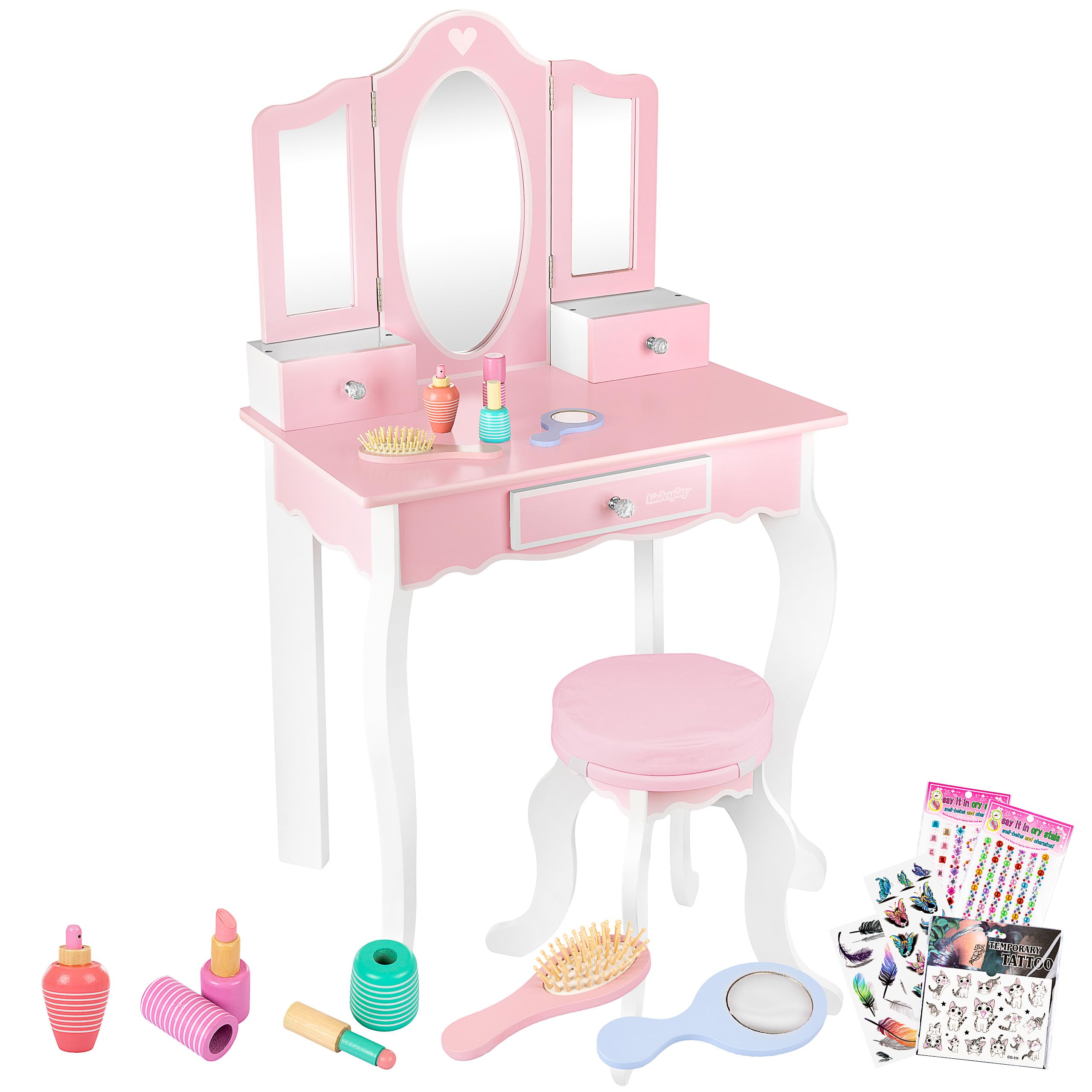 green series Kinderplay Kids Vanity - Little girls Vanity Set with ...