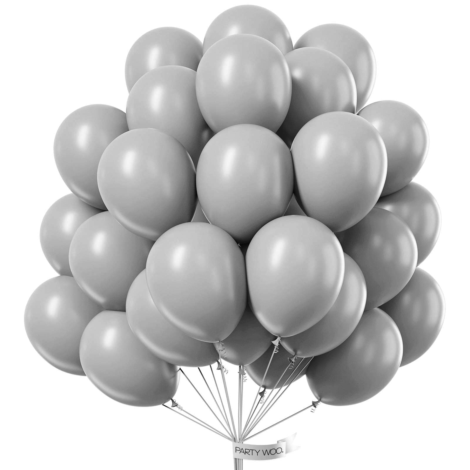 PartyWoo gray Balloons, 50 pcs 12 Inch Matte gray Balloons, grey ...