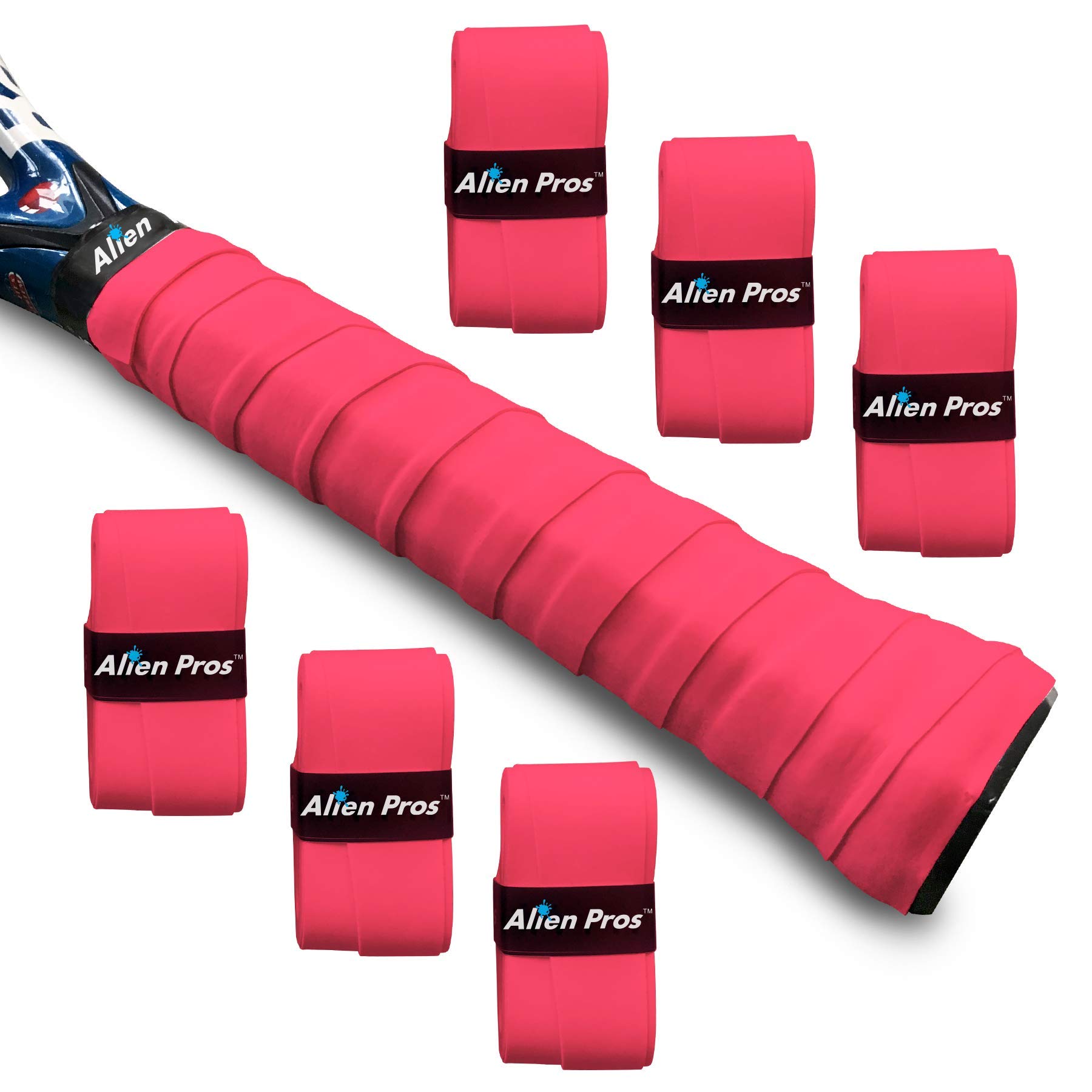ALIEN PROS Tennis Racket grip Tape (6 grips) - Precut and Dry Feel ...