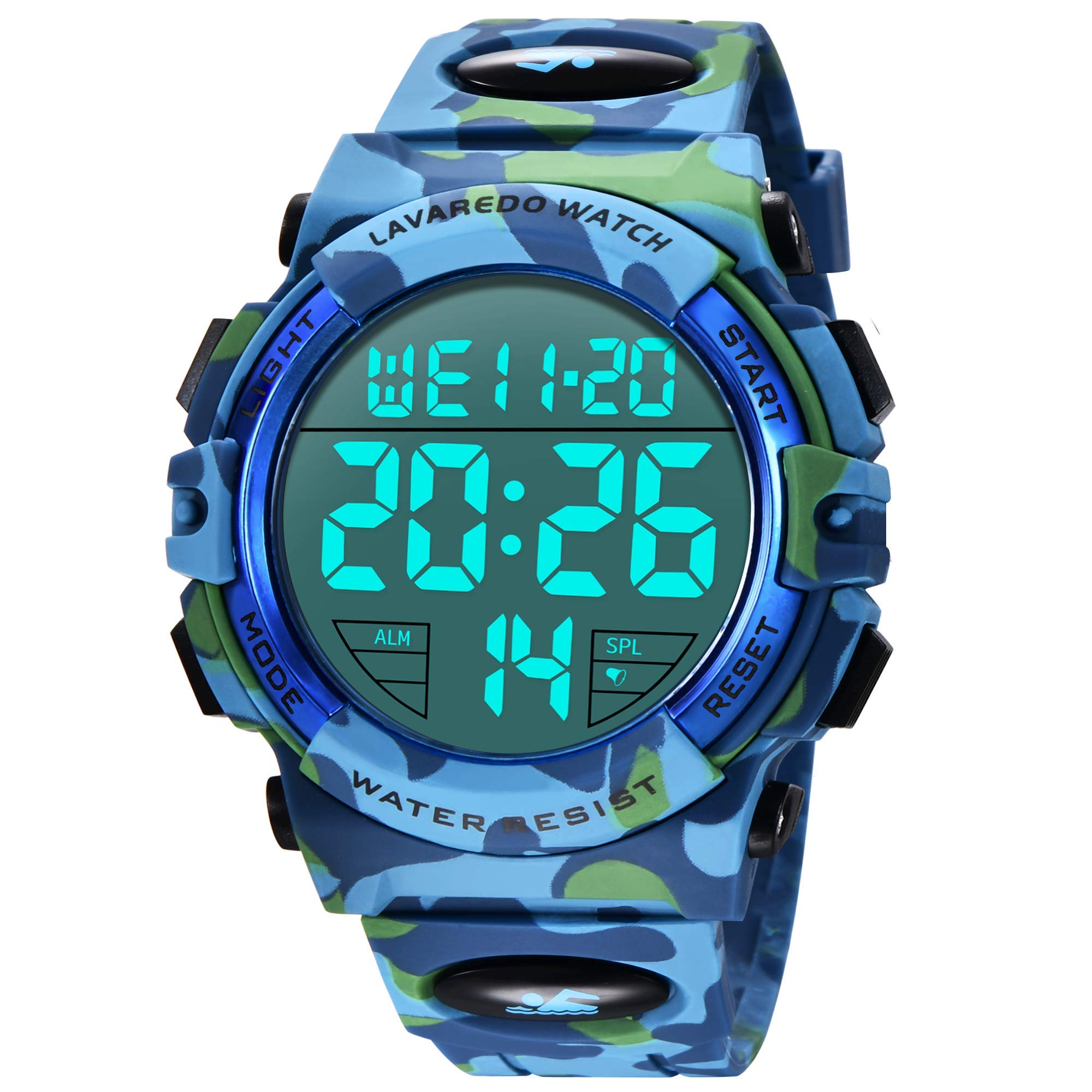 L LAVAREDO Mens Digital Watch Sports Military Watches Waterproof ...