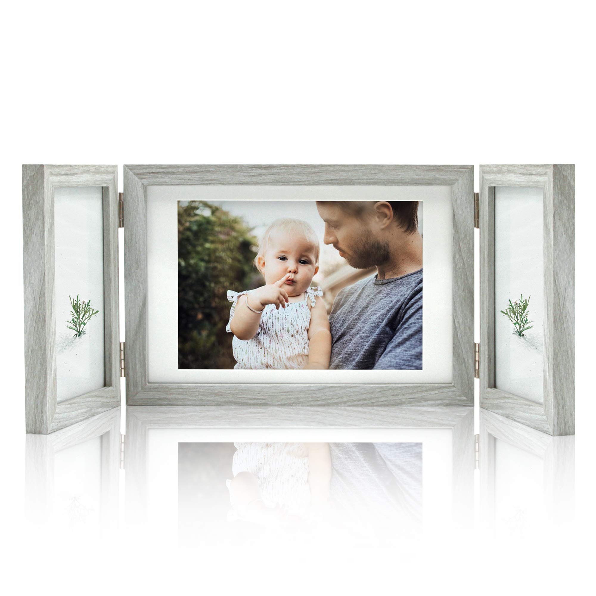 Afuly 3 Picture Frame 4x6 and 5x7 grey Picture Frames collage Hinged ...