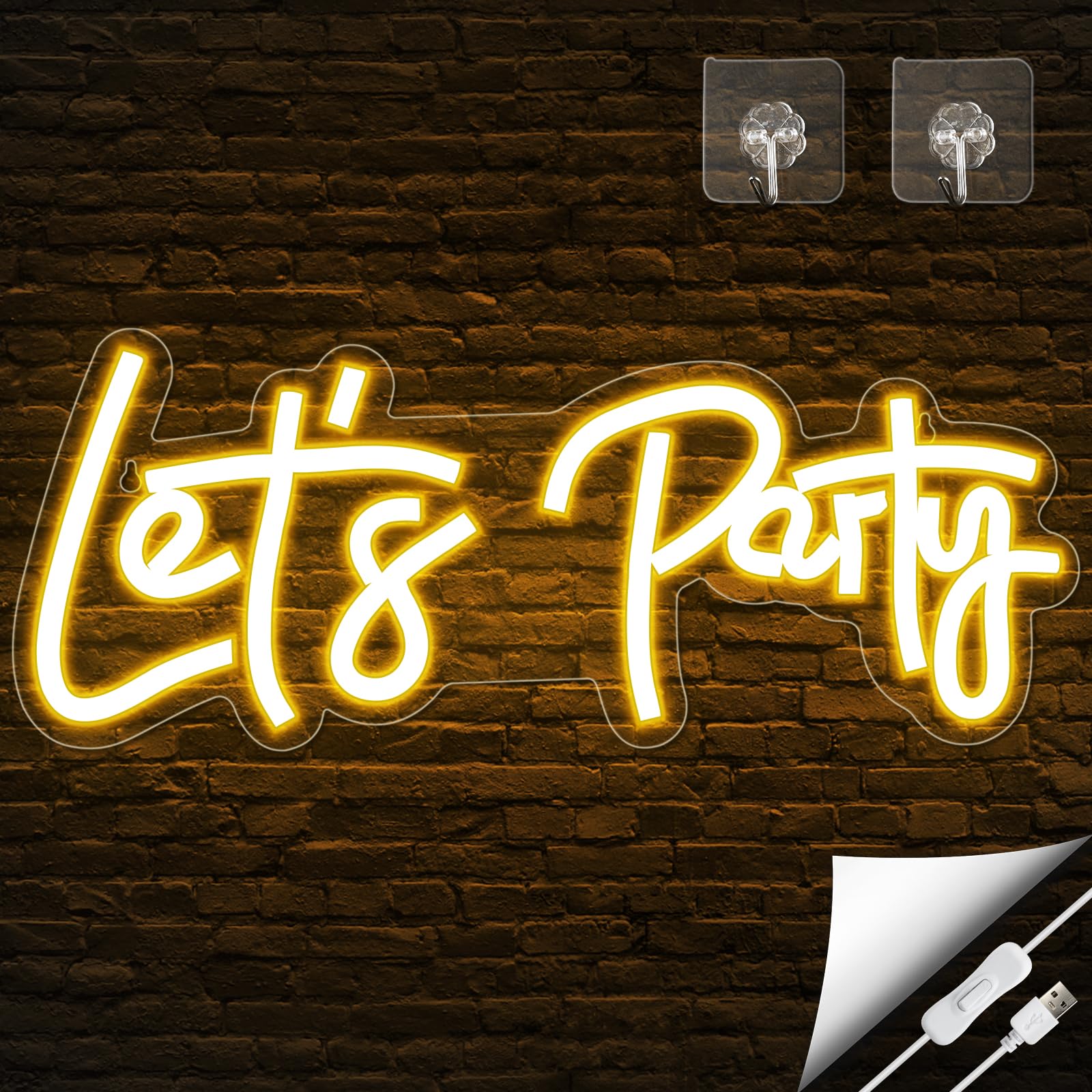 Arrinew Lets Party Neon Signs, Arrinew LED Neon Light Sign for Wall ...