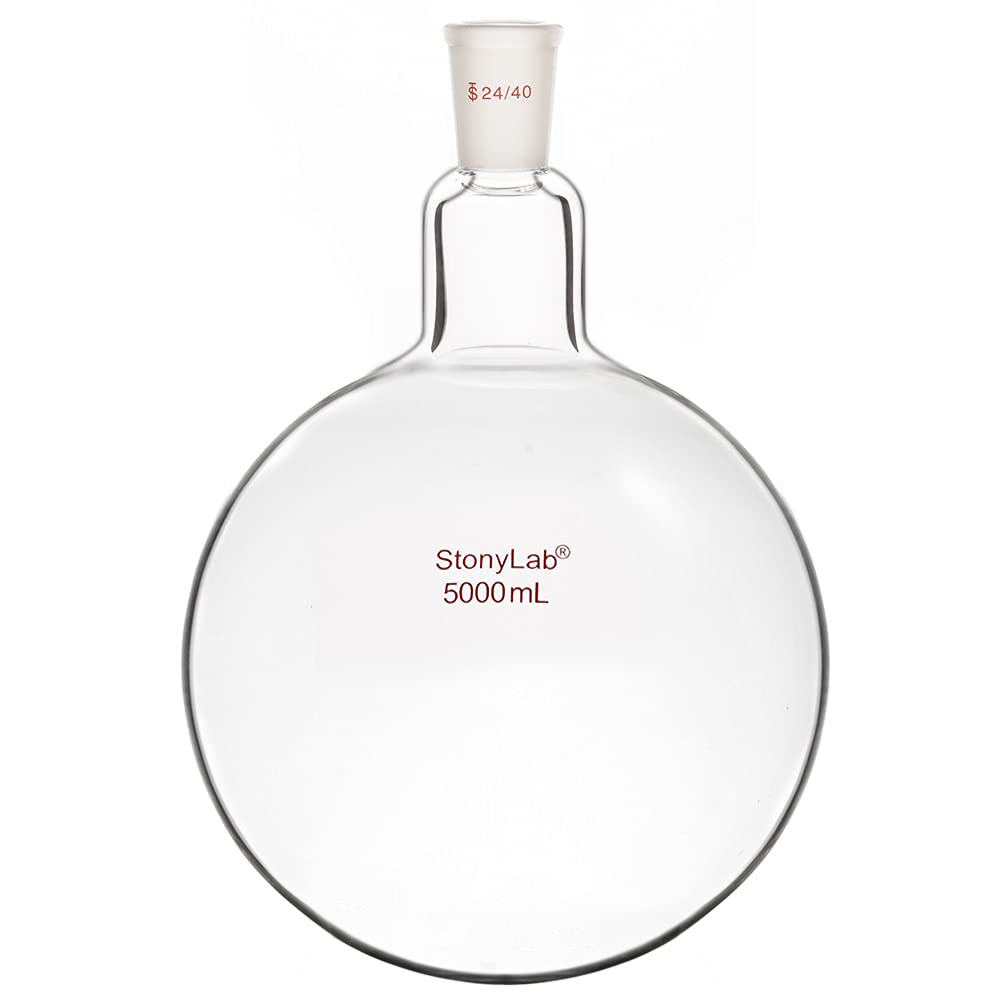 StonyLab glass Single Neck One Neck Round Bottom Flask RBF, with 2440 ...