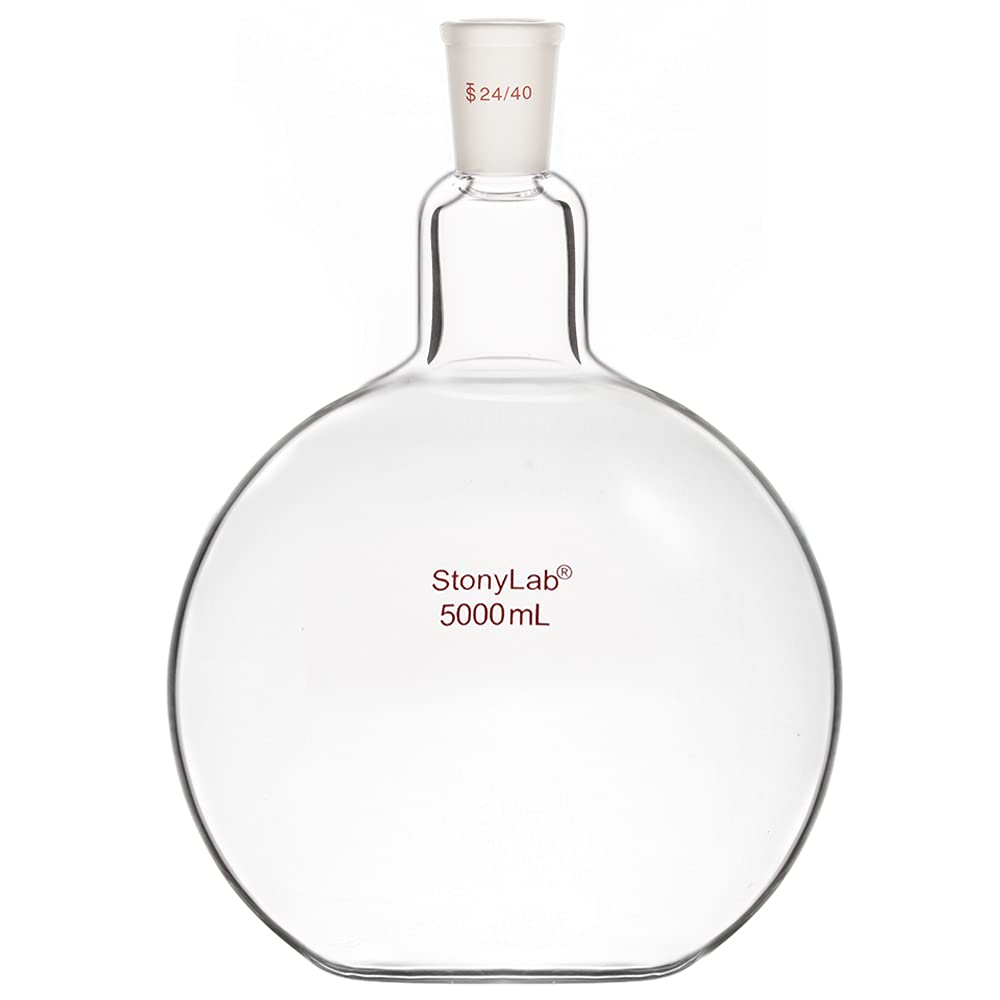 StonyLab glass Heavy Wall Single Neck Flat Bottom Boiling Flask, with ...