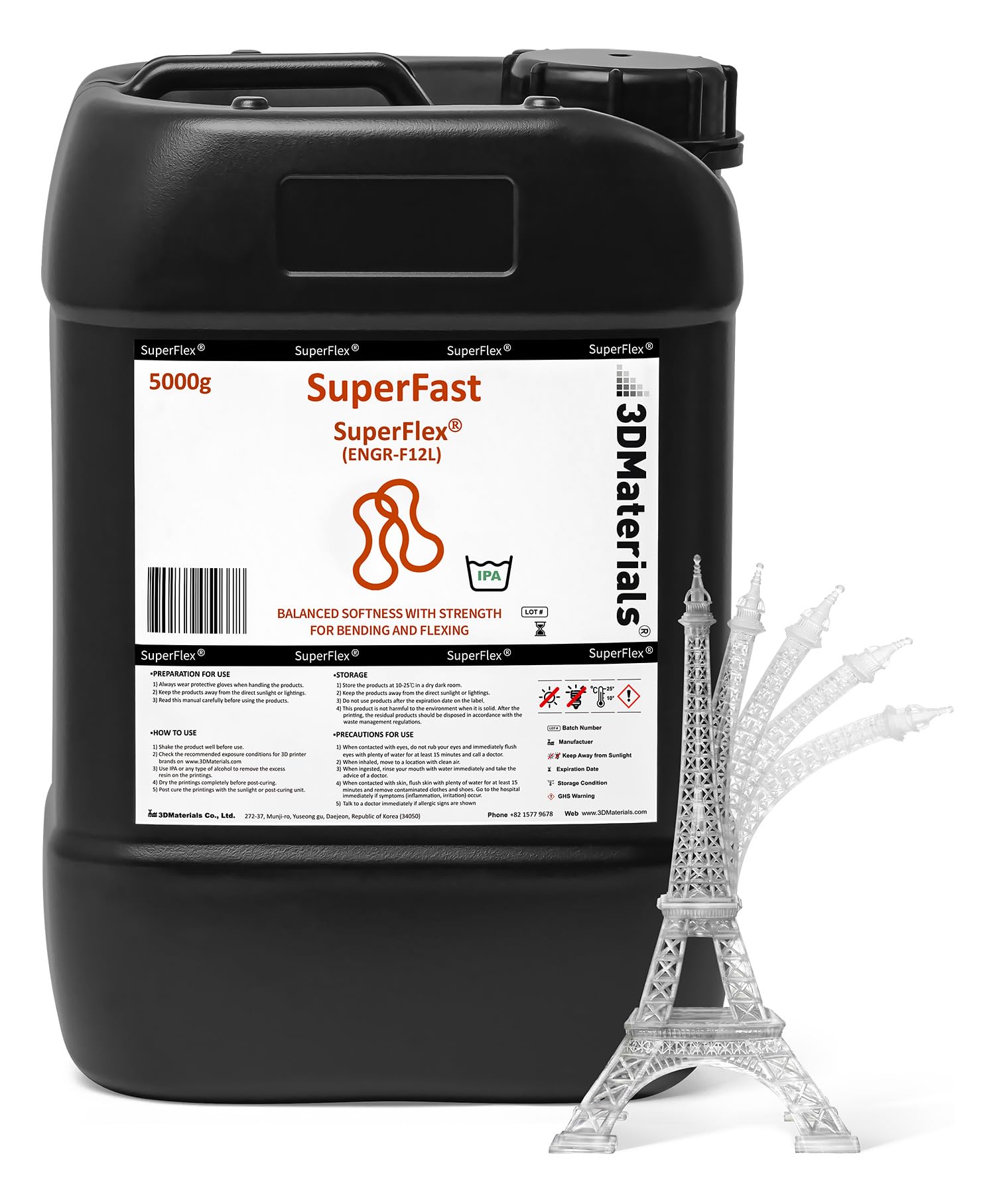 3DMaterials SuperFlex 3D Printer Resin, Softness 80A Simulating ...