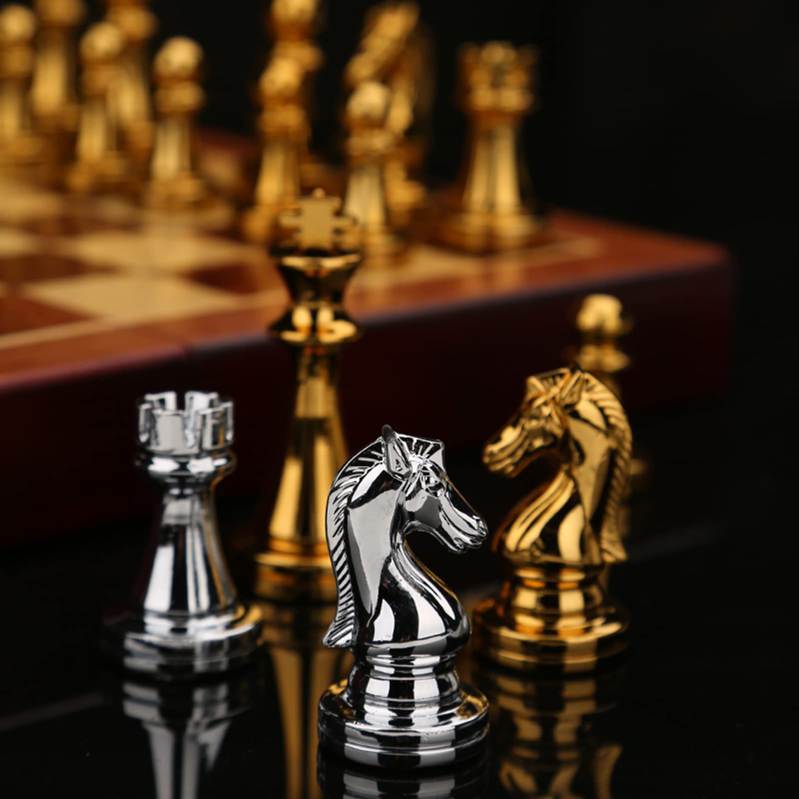 ziphia Weighted Metal chess Pieces 2.6 Inch King Extra Queens chess ...