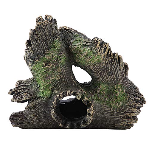 gloglow Aquarium Tree Stump, Resin Hollow Tree Trunk Habitat with ...