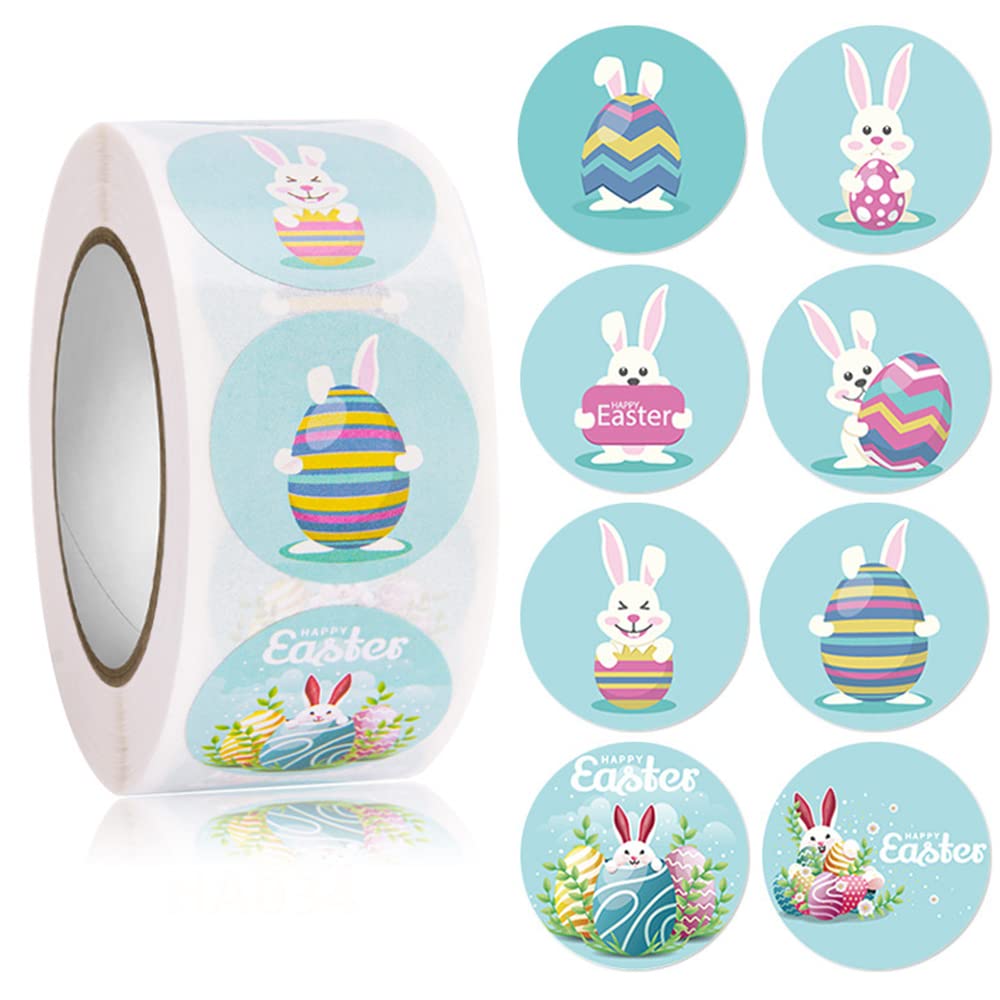 FULANSI Happy Easter Stickers 500Pcs 10 Inch Easter Label Stickers with ...