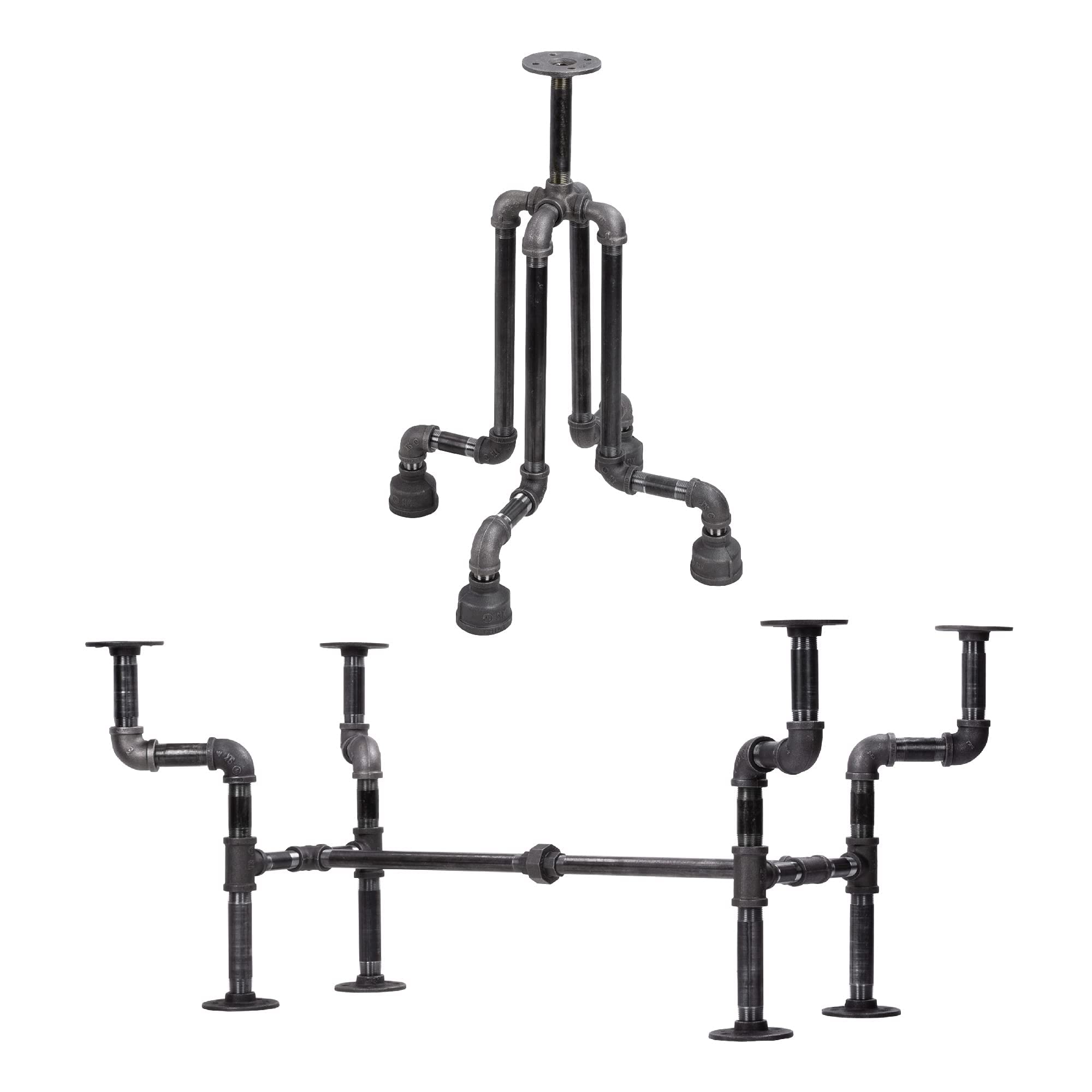 PIPE DECOR Streetlights Coffee Table Leg Kit Bundle with Roots Side ...