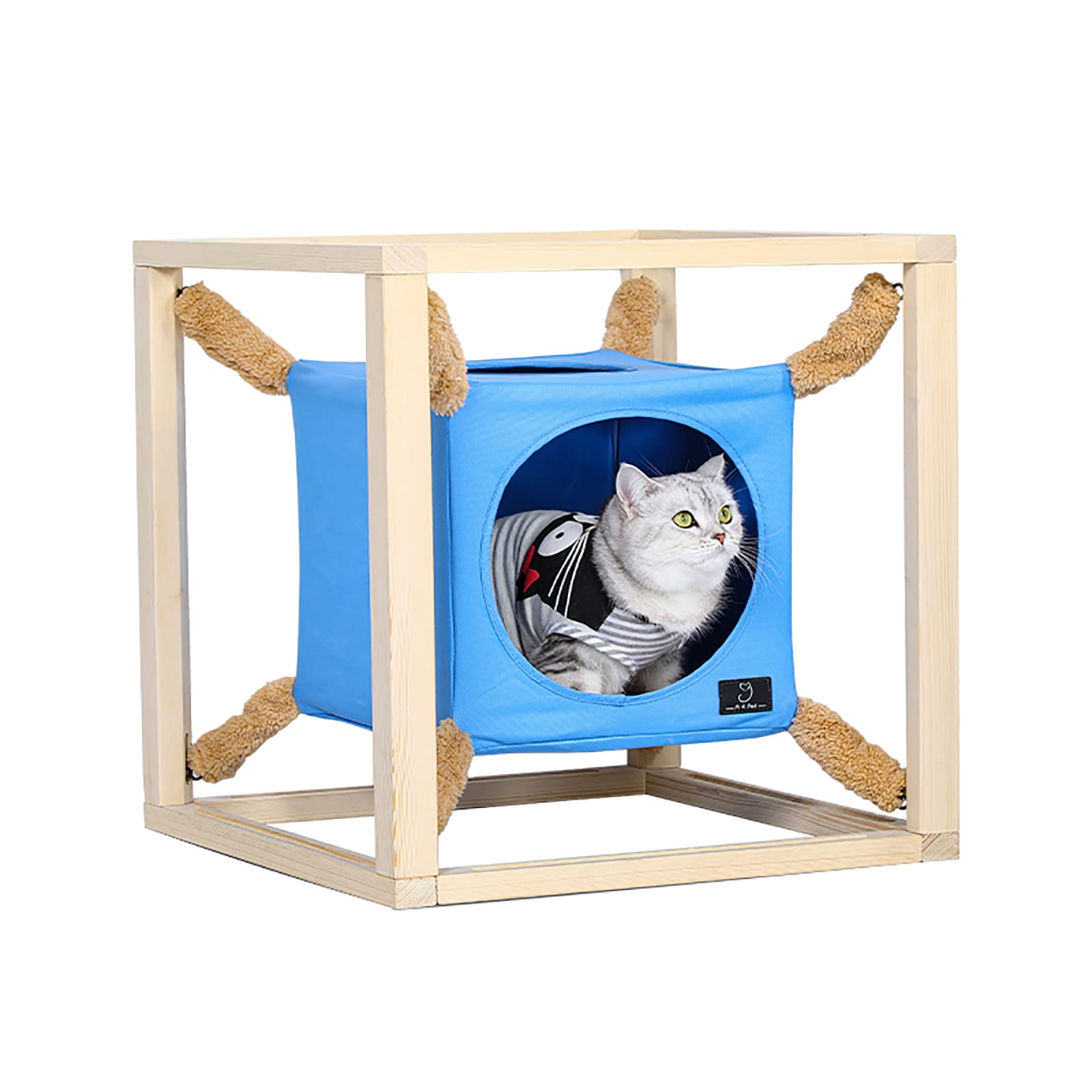 A 4 Pet A4Pet Stackable Cat Cave, Modern Cat Tree for Large Cats, Wood ...