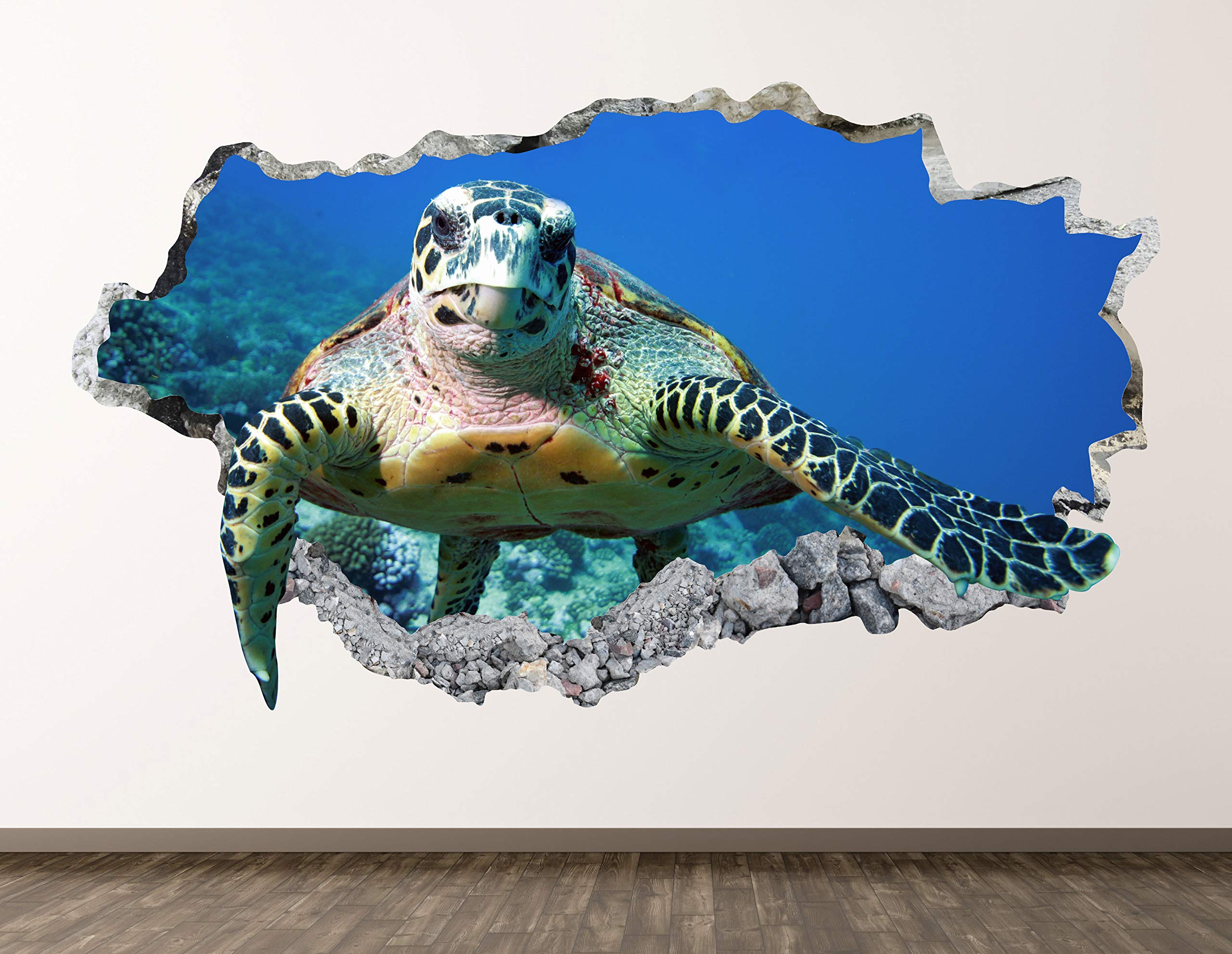 West Mountain Ocean Turtle Wall Decal Art Decor 3D Smashed Animal ...