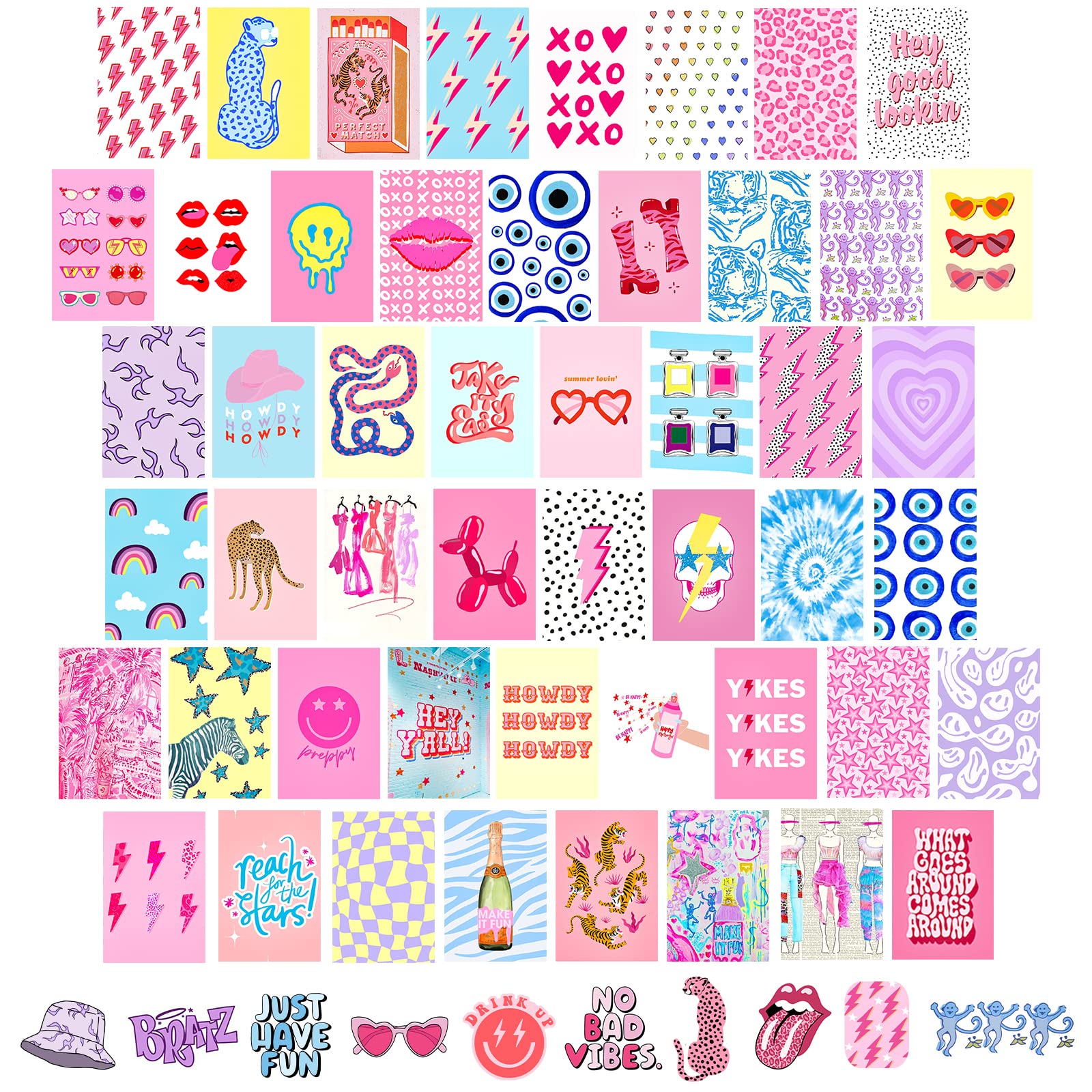 KOSKIMER Preppy Wall Collage Kit Aesthetic Pictures, 50 Set 4x6 Inch ...