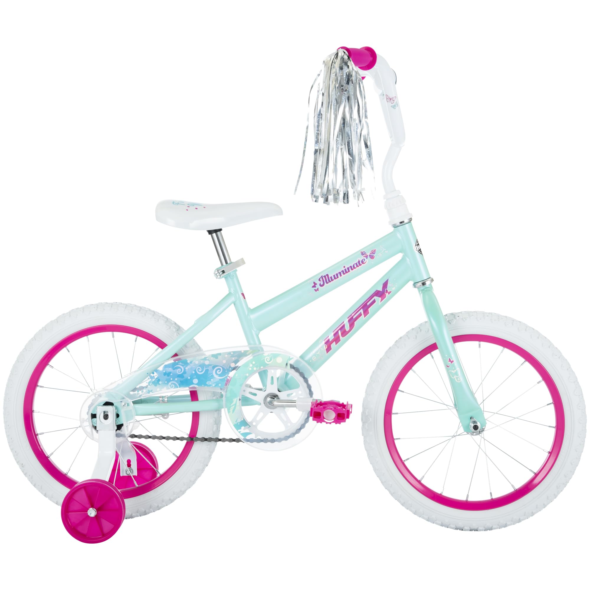 Huffy Illuminate 16 Girls Bike with Removable Training Wheels High Tide ...