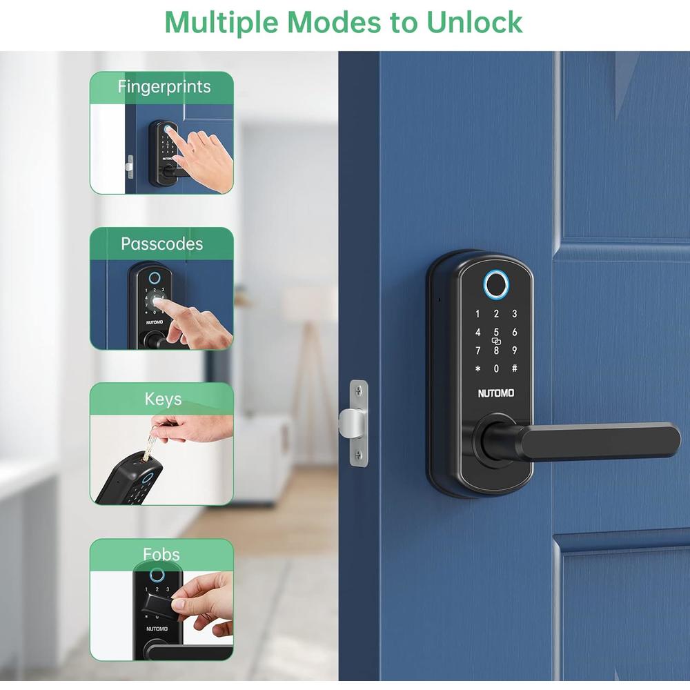 NUTOMO Fingerprint Door Lock, Keyless Entry Door Lock, Front Digital ... NUTOMO Fingerprint Door Lock, Keyless Entry Door Lock, Front Digital ...