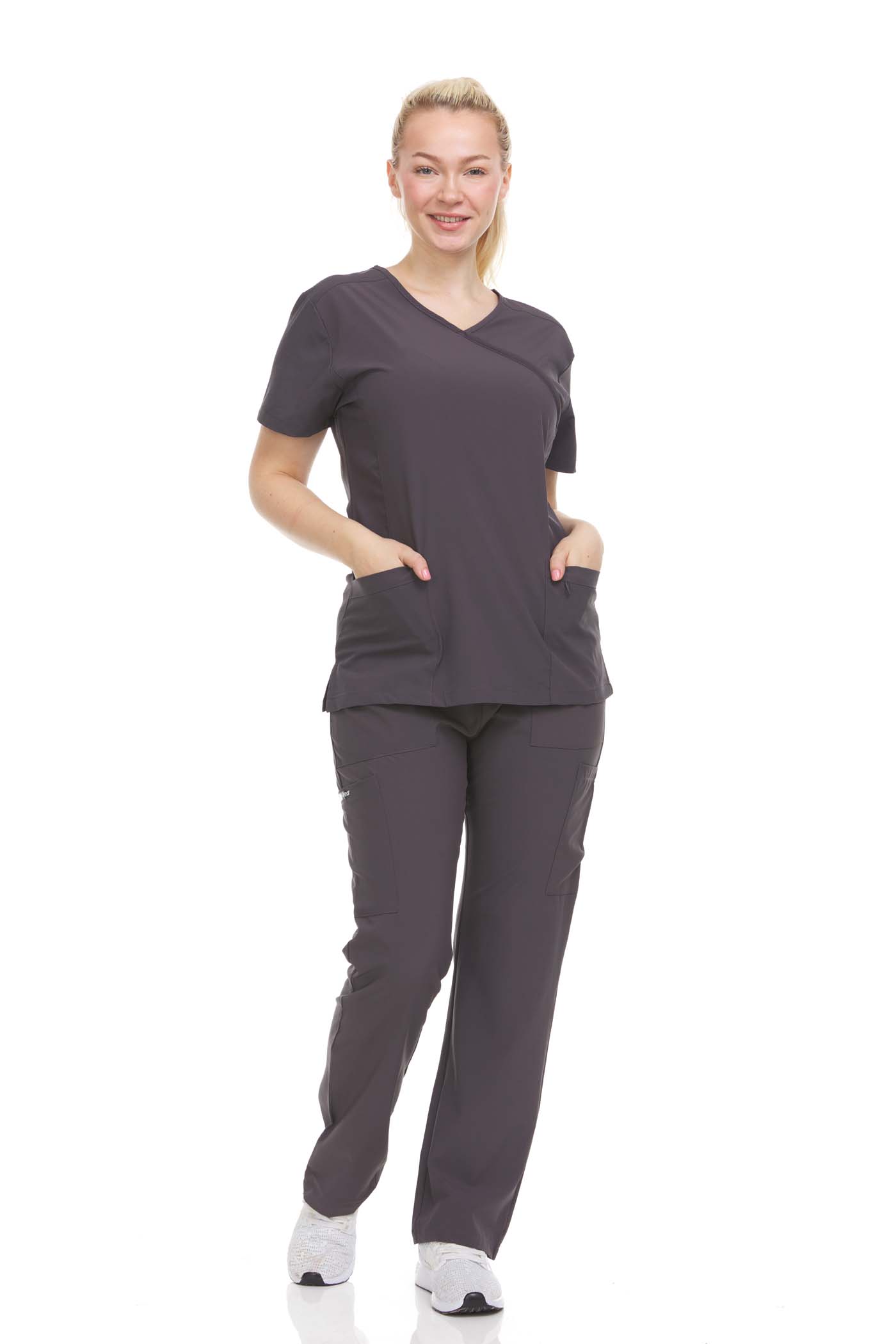 Heal + Wear Women Scrub Sets V-Neck Medical Scrubs Draw String and ...