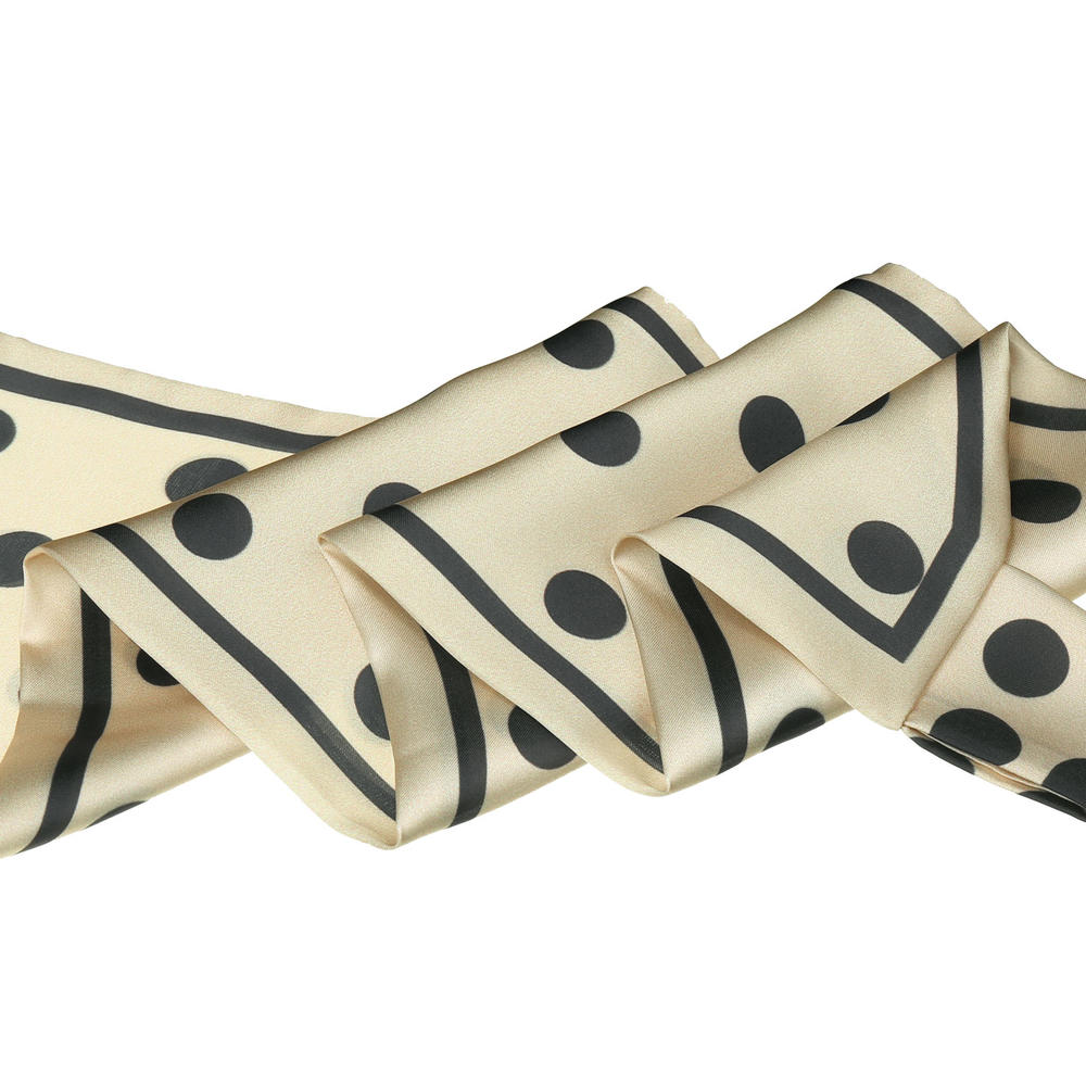 Unique Bargains Women Polka Dot Bevel Skinny Scarf Oblique Neck Scarves