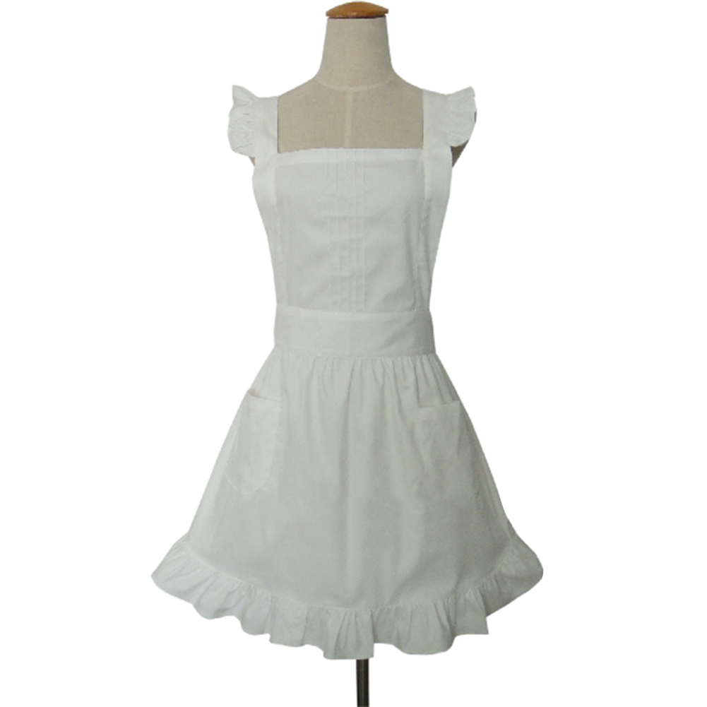 White Ruffled Pinafore Apron