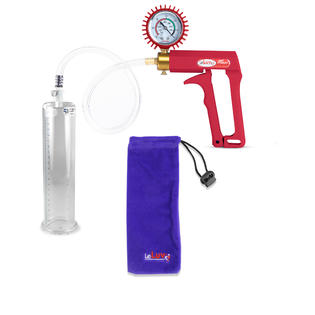 Penis Pump Maxi Red Protected Gauge 9 Inch X 225 Inch Diameter Leluv Cylinder