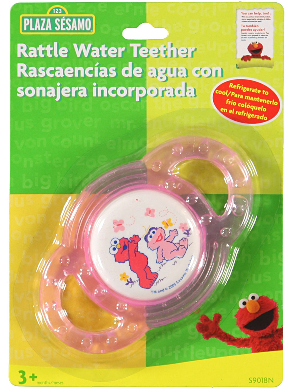 Plaza Sesamo "Lola & Elmo" Rattle Water Teether - pink, one size