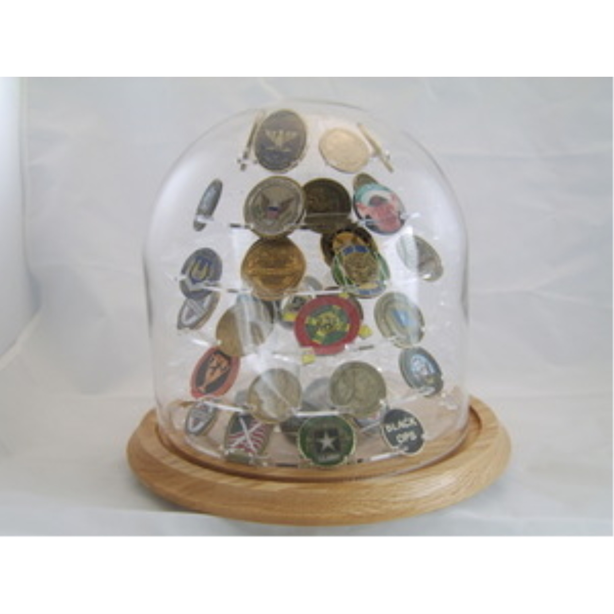 Flags connections Glass Dome Coin Display