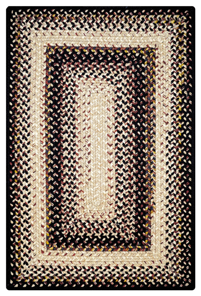 Homespice Decor Black Mist Indoor/Outdoor Braided Rug 5'x8' Rectangular