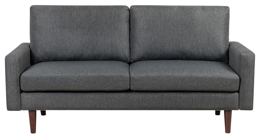 Lilola Home Madelyn Mid-Century Modern Dark Gray Linen Sofa Couch With ...