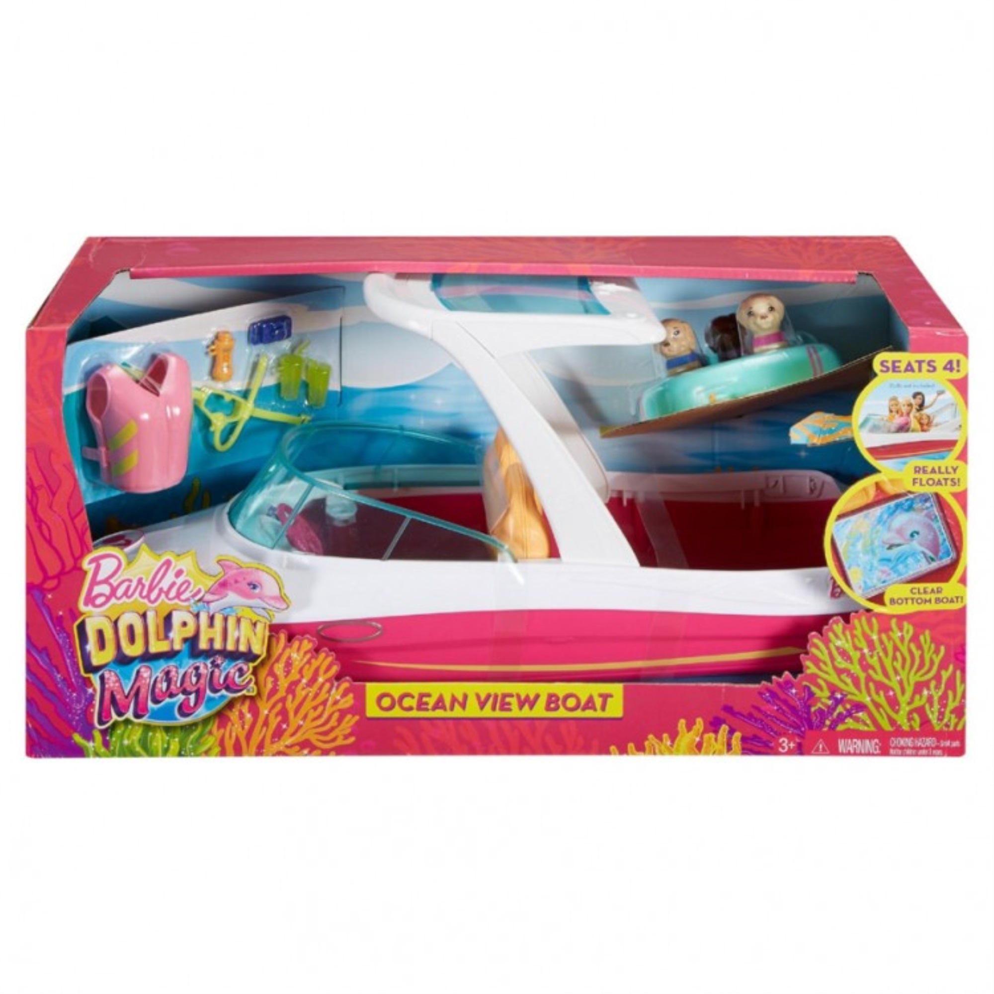 Mattel Barbie Dolphin Magic Ocean View Boat Playset - Take Doll Her ...