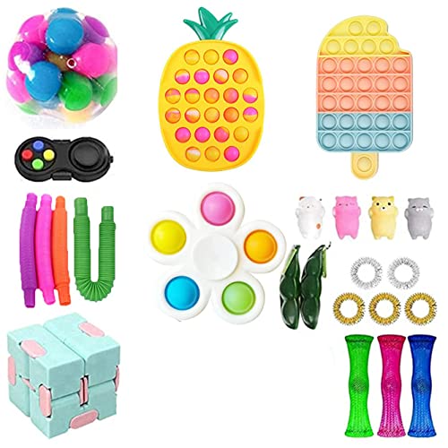 Wobame Tik Tok Fidget Pack Fidget Toy Set Anti Anxiety Tools Sensory Push Pop On It Fidget Toy