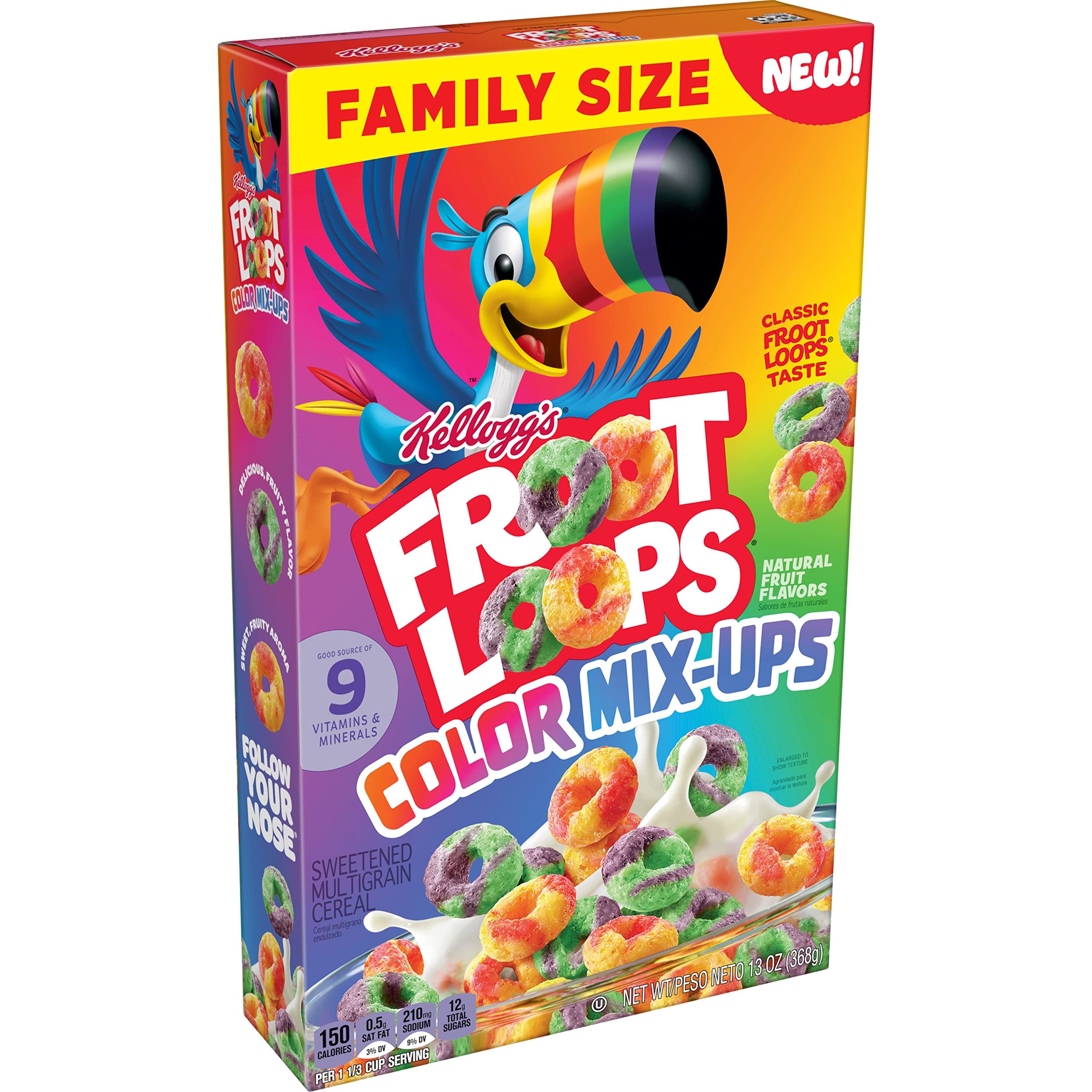 KelloggAs Froot Loops color Mixups Breakfast cereal Fruit Flavored Kids ...