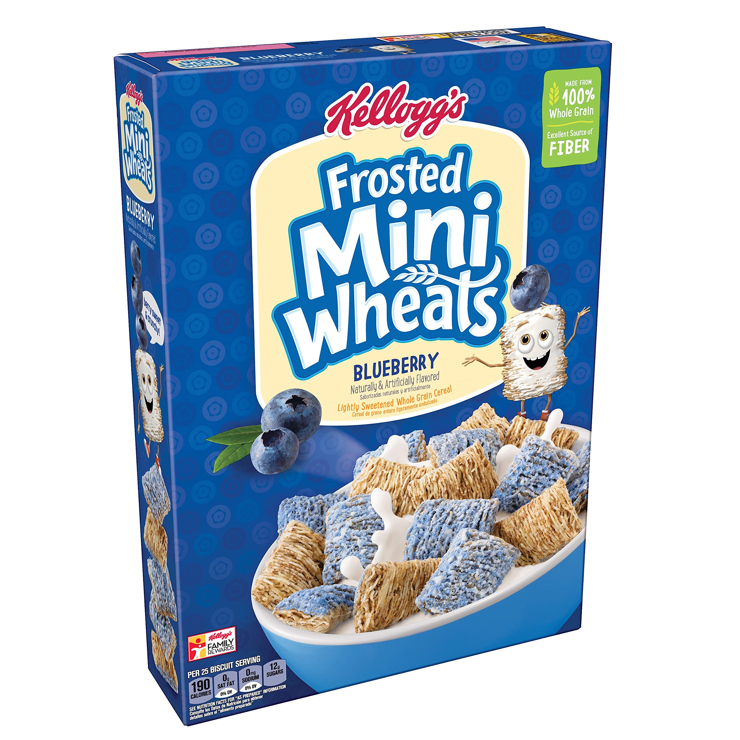 Kelloggs Cereal Kelloggs Mini-Wheats Blueberry Breakfast cereal439g 15. ...