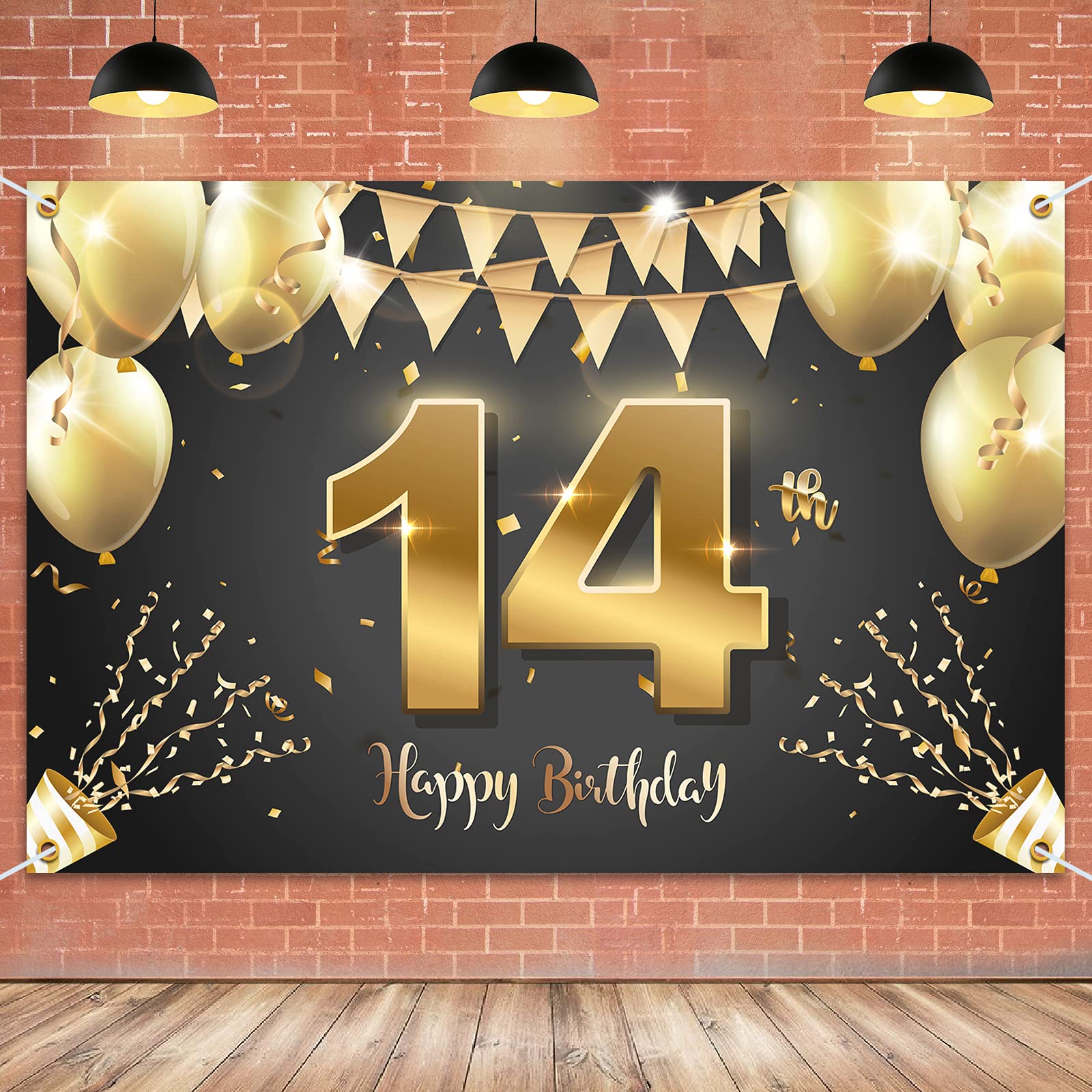 HAMIGAR Hamigar 6X4Ft Happy 14Th Birthday Banner Backdrop - 14 Years ...