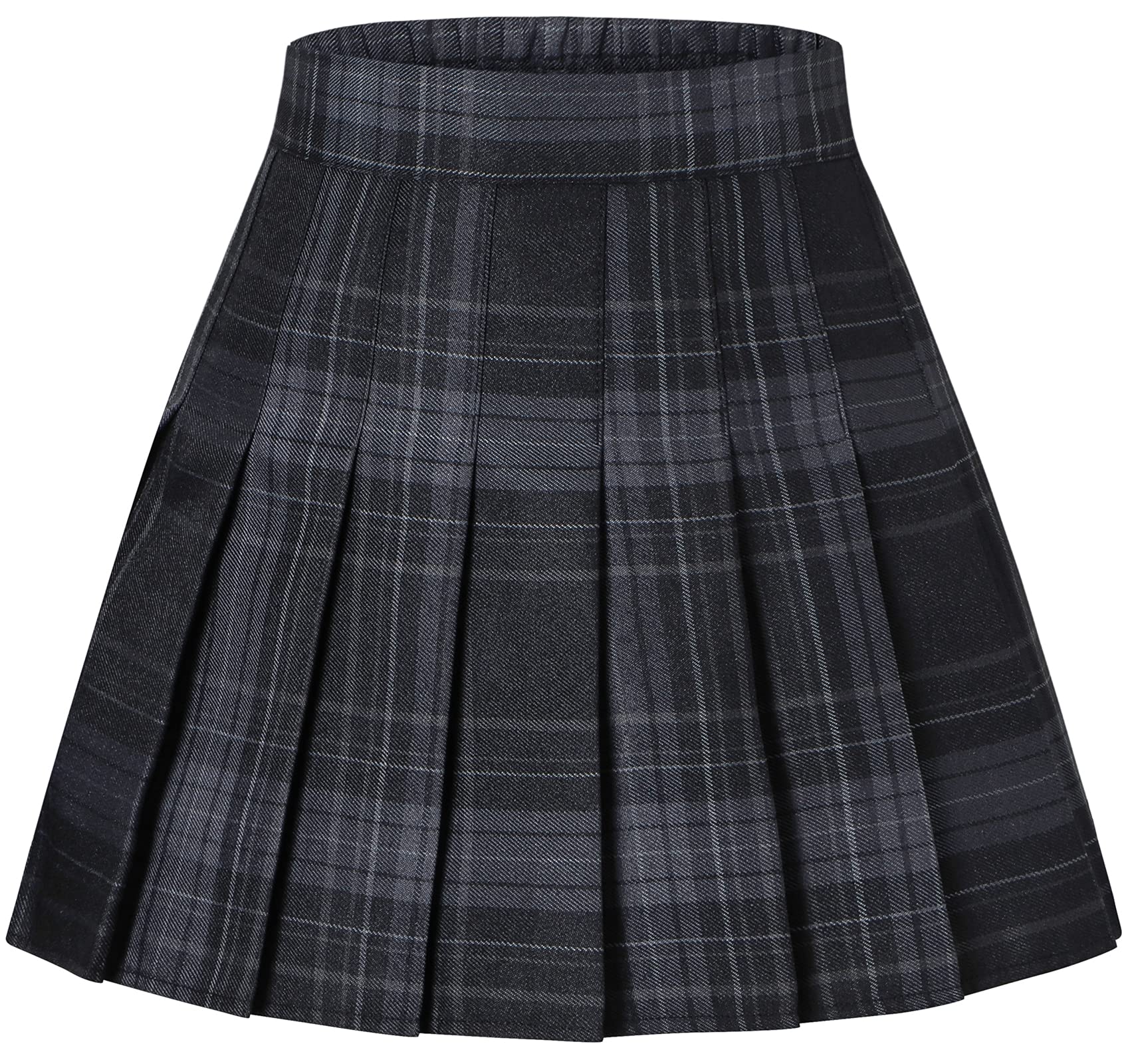 SANGTREE Girls Plaid Skirt High Waist School Uniform Skater Pleated ...