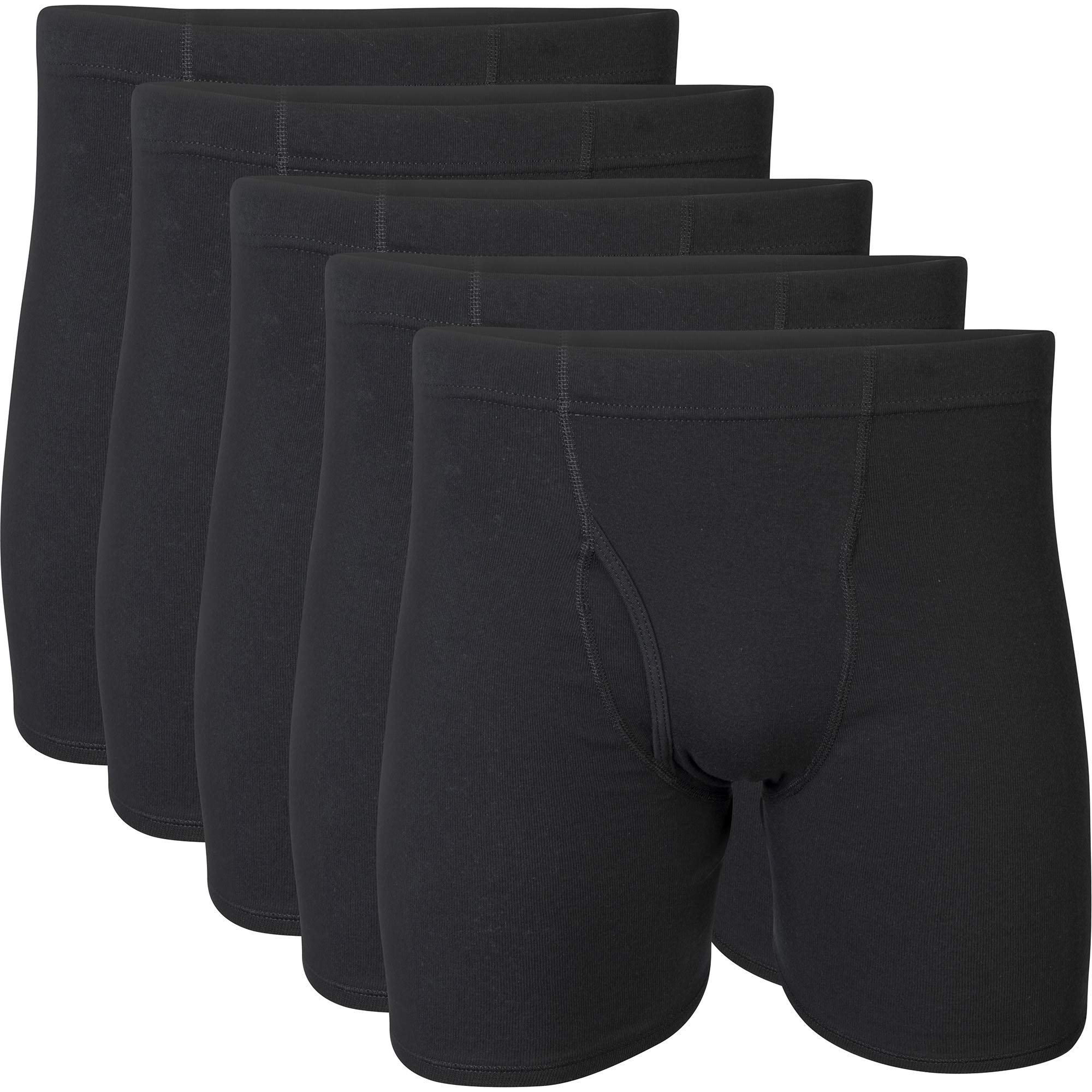 gildan Mens Underwear covered Waistband Boxer Briefs, Multipack, Black ...
