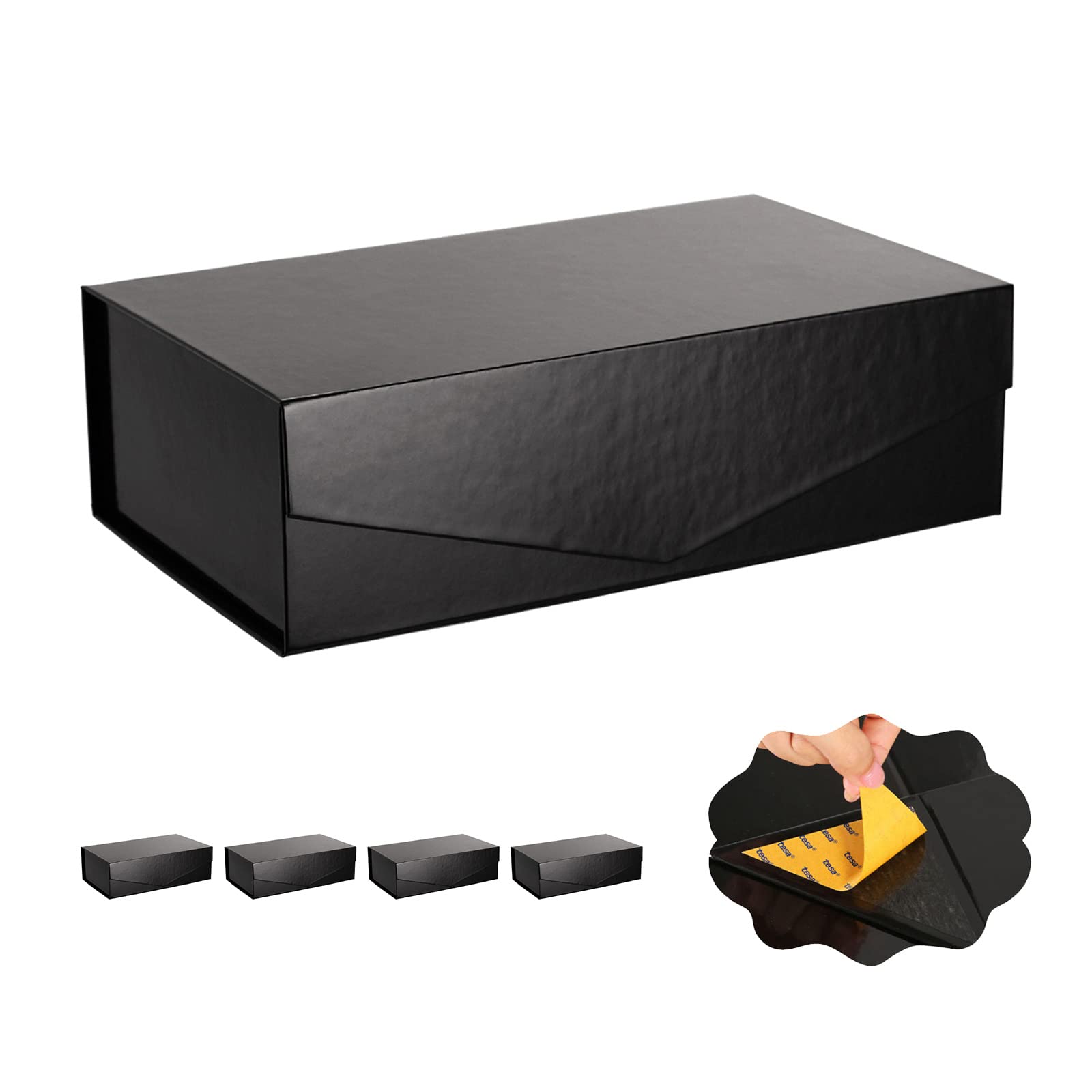 ARTDEARM 5 gift Boxes 95x55x29 Inches, gift Boxes with Lids, Black gift ...