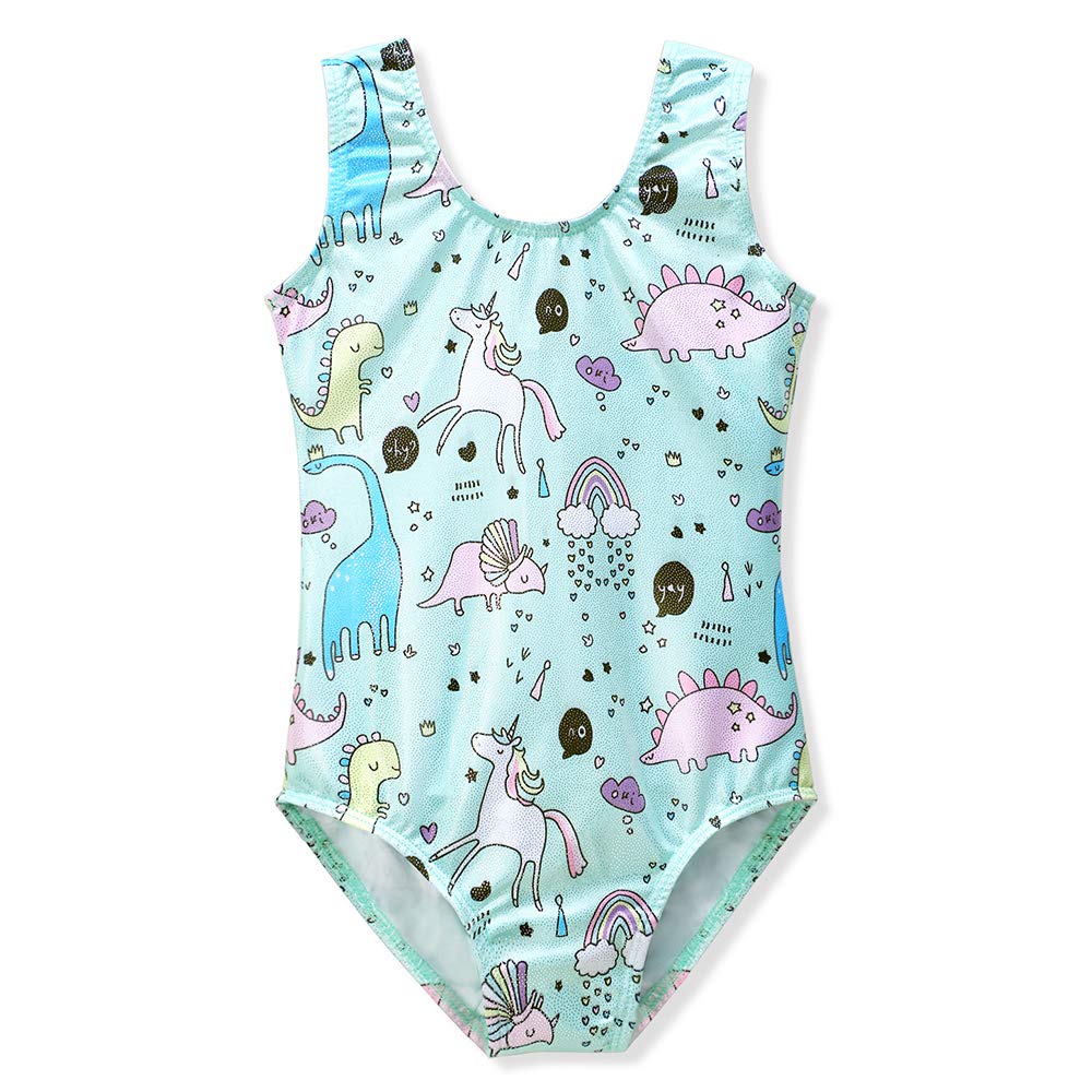 HOZIY Blue gymnastics Leotards for girls 7-8 Years Old Unicorn Dinosaur ...