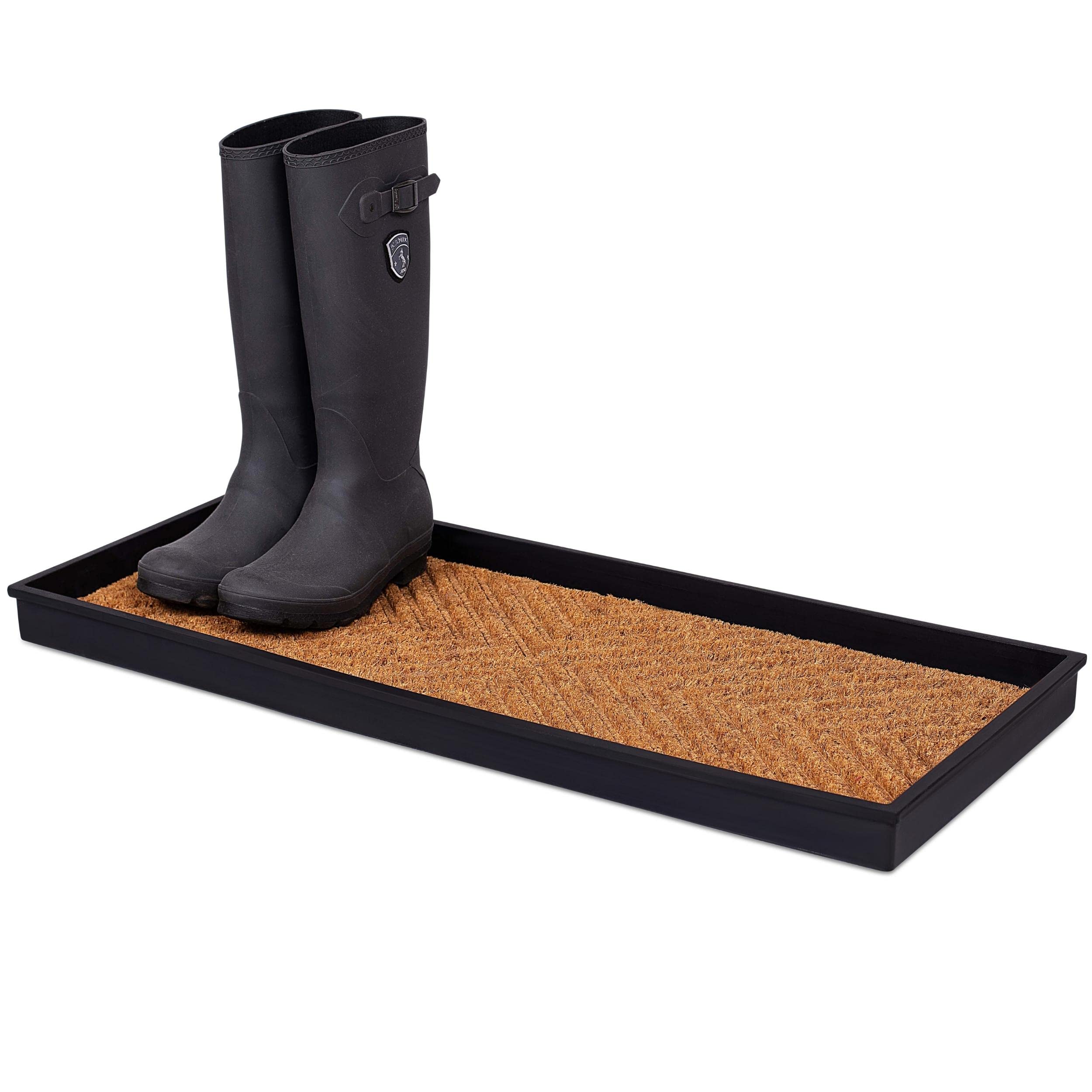BIRDROcK HOME Rubber Boot Tray with coir Insert - 34 inch Decorative ...