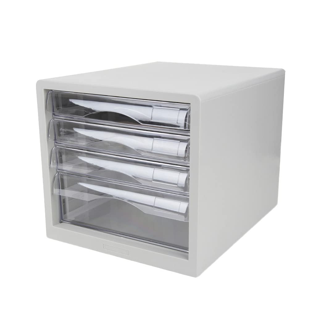 WANgXIAOYUE 4 Layers File cabinet Transparent Desktop A4 Plastic ...