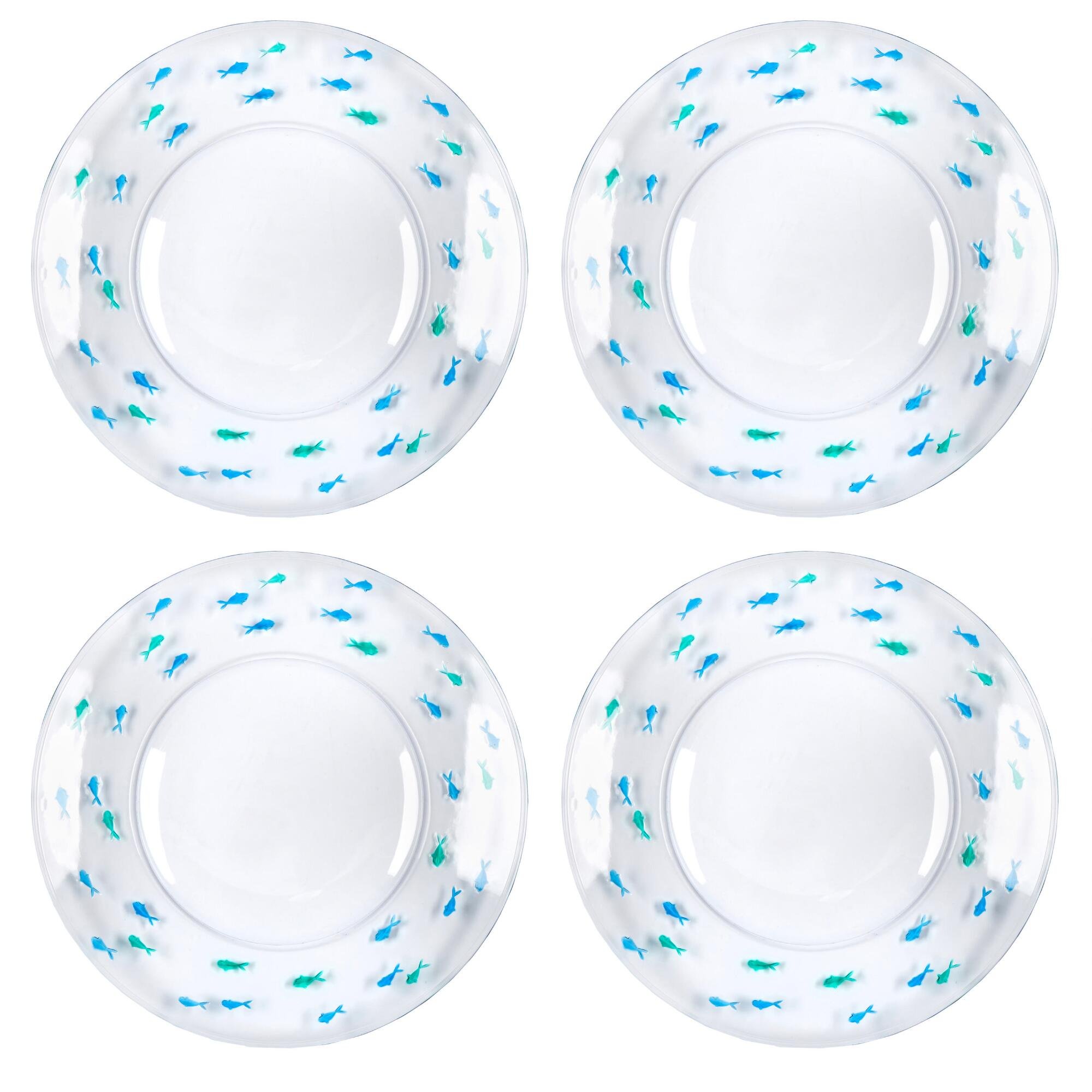 Nantucket Home Northeast Home goods Blue green Fish Acrylic Dinner ...