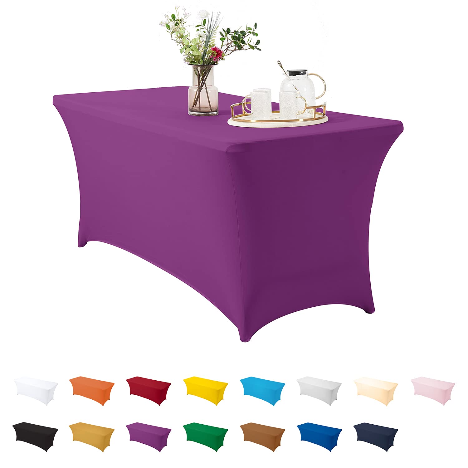 ManMengJi Spandex Tablecloths 6 ft, Stretch Table covers for Standard ...